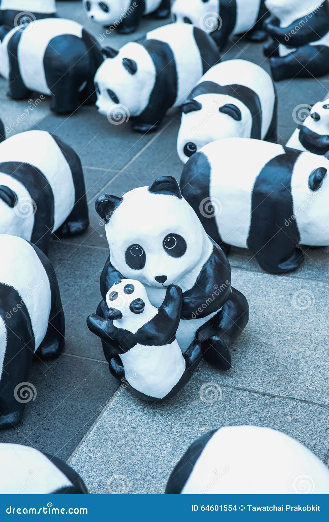 Panda Sculptures of Hand Make. Stock Photo - Image of asia, city: 64601554