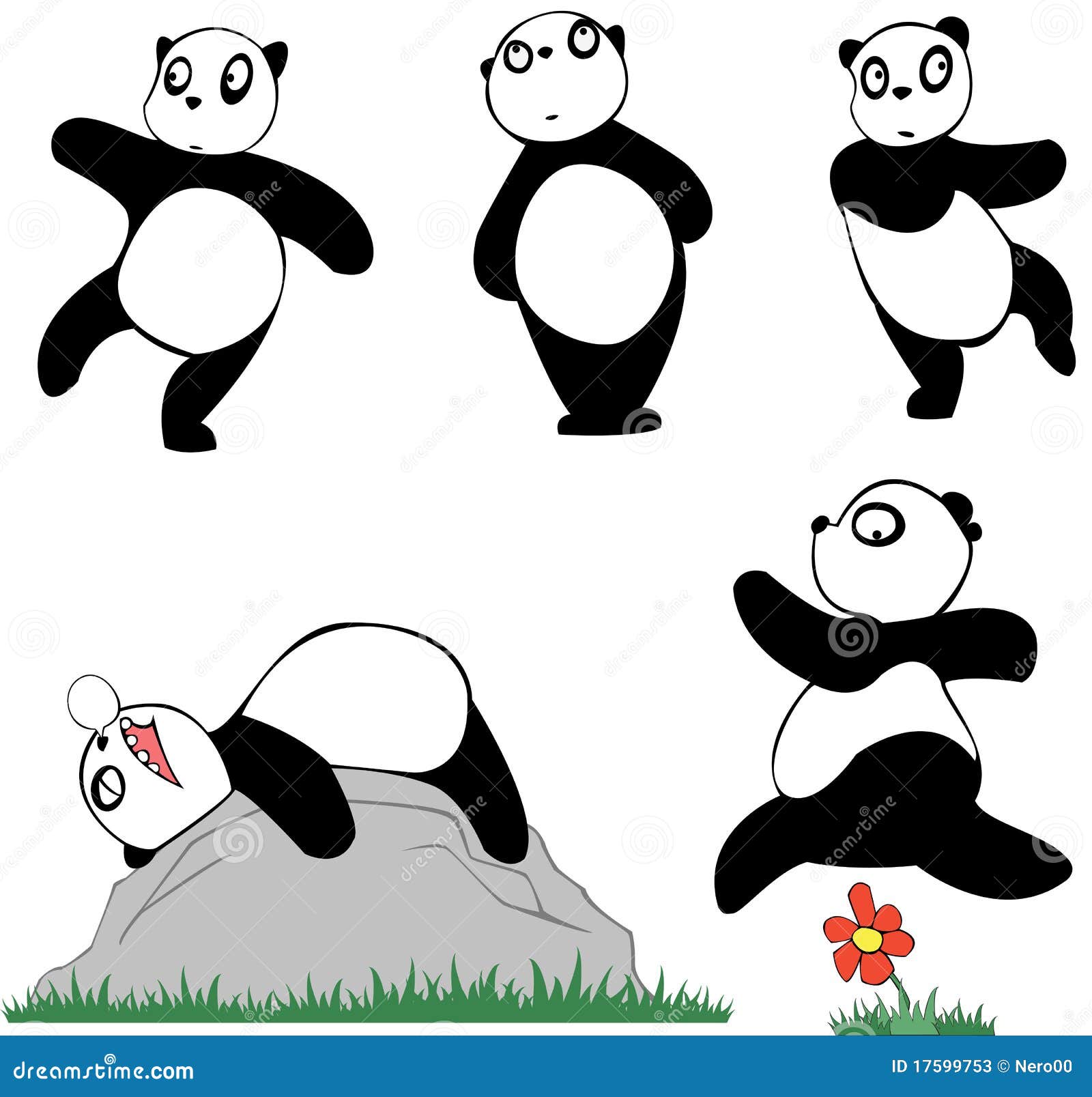 Thinking Panda Sticker. Cartoon Vector | CartoonDealer.com #90725367