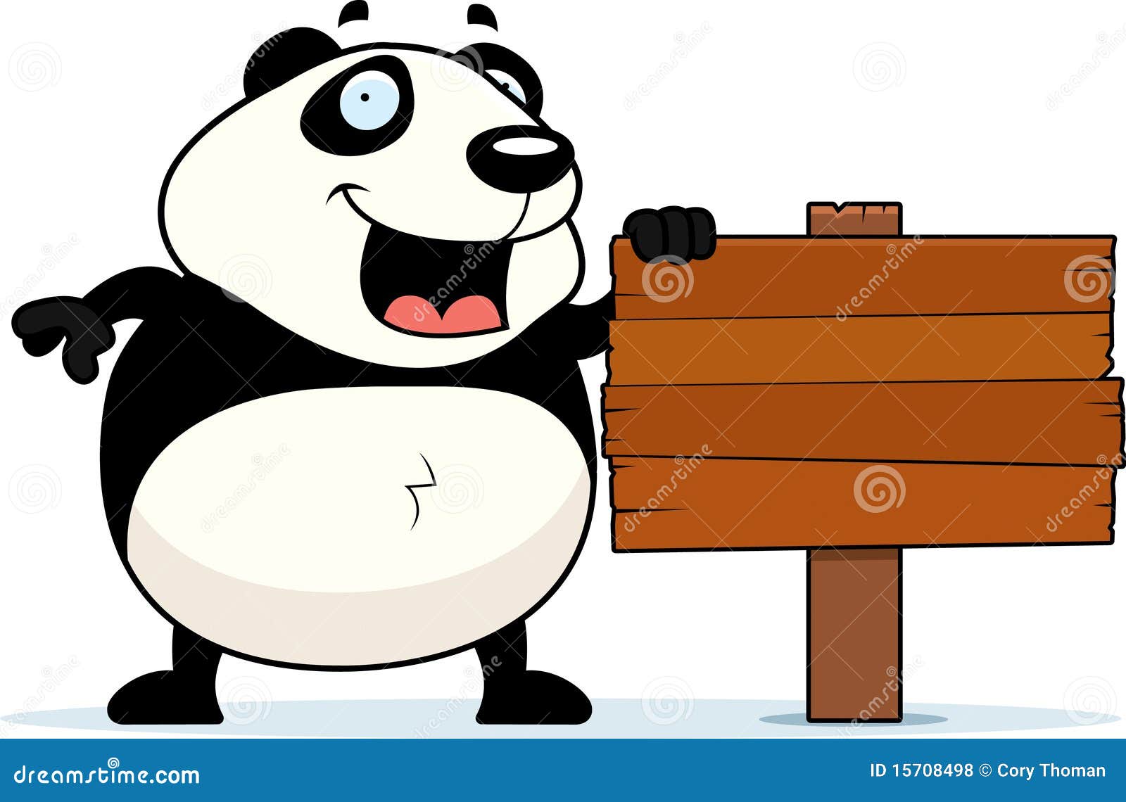 Panda Sign stock vector. Illustration of happy, cartoon - 15708498