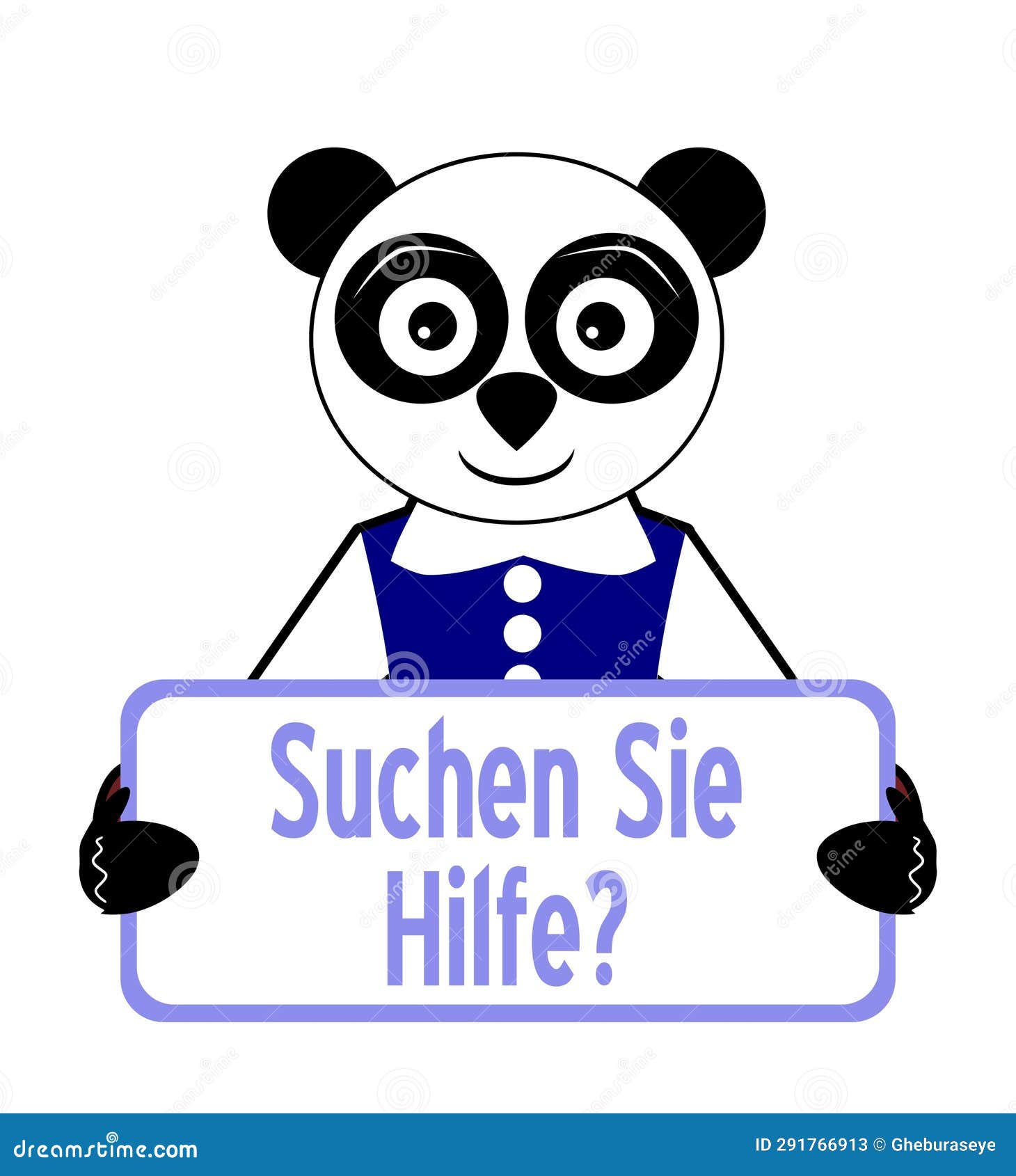 Panda With A Big Red Question Mark. Vector Illustration | CartoonDealer ...