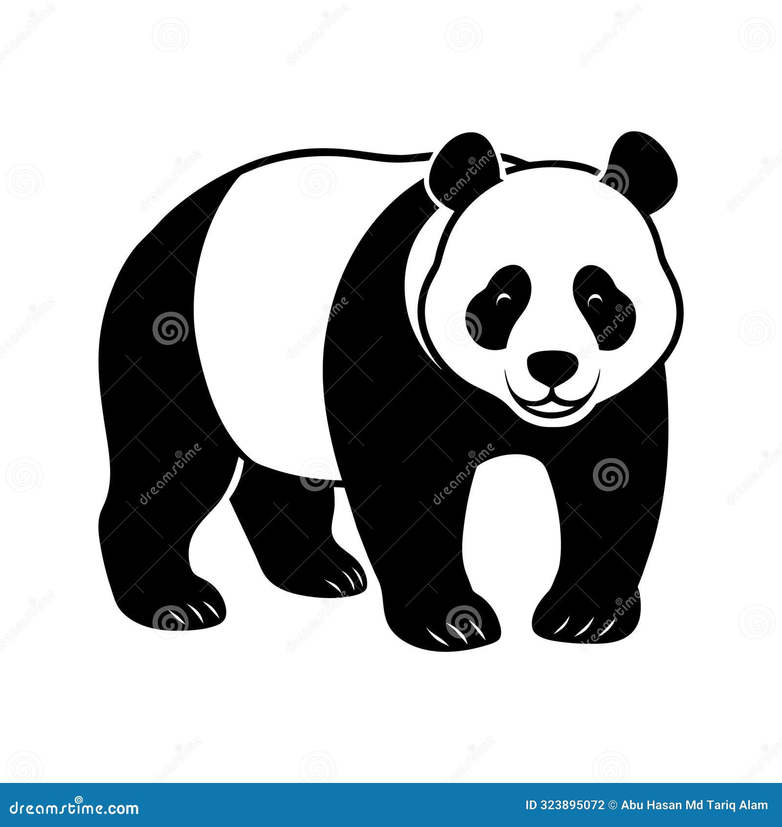 A Highly Detailed Panda Silhouette Vector Illustration Stock ...