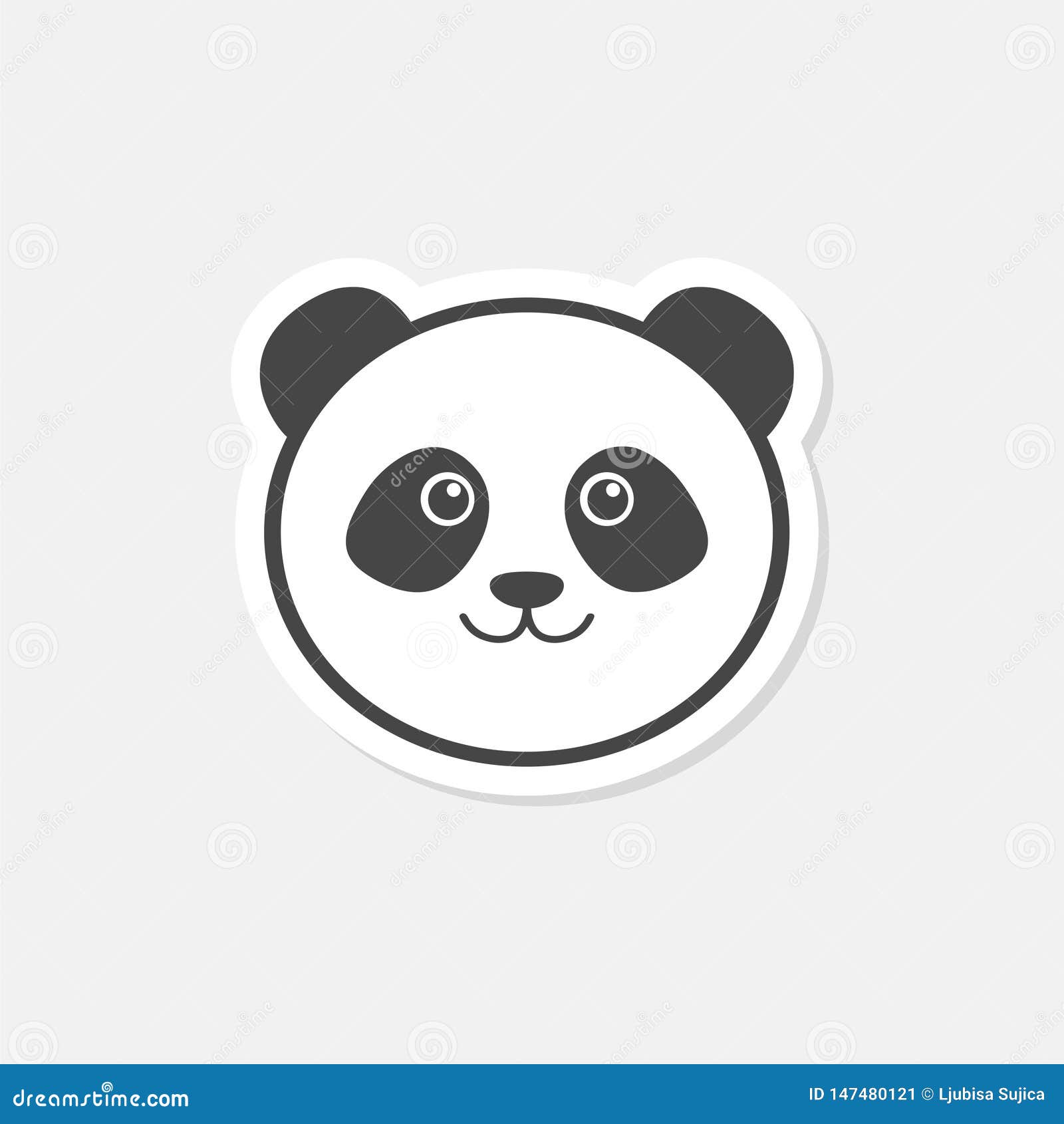 Panda Simple Icon - Vector Illustration Stock Vector - Illustration of ...