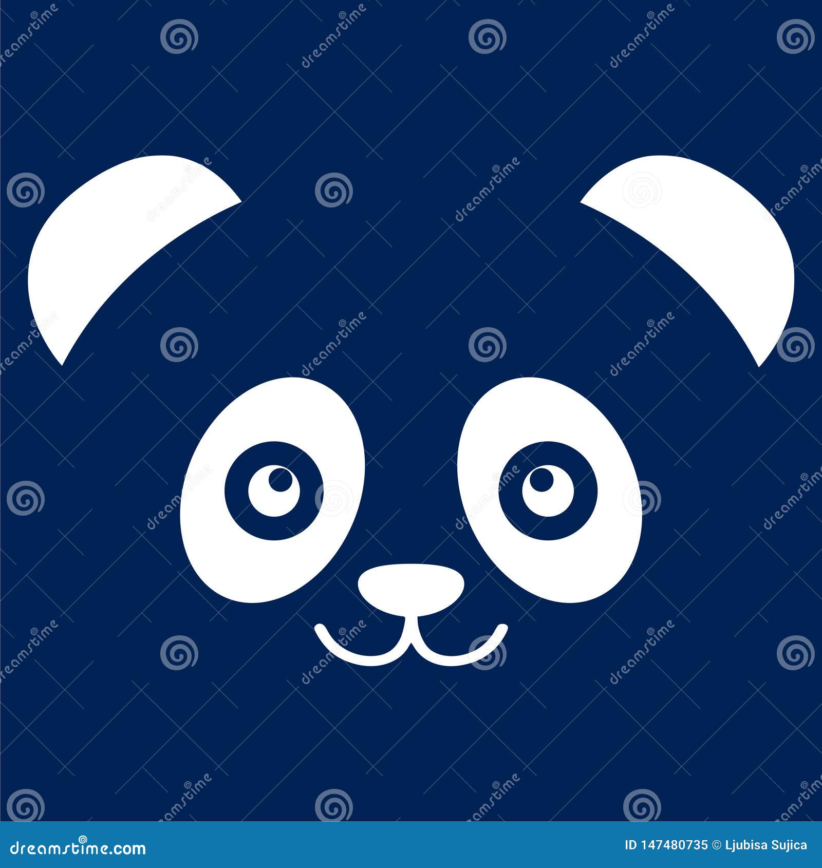 Panda Simple Icon - Vector Illustration Stock Vector - Illustration of ...