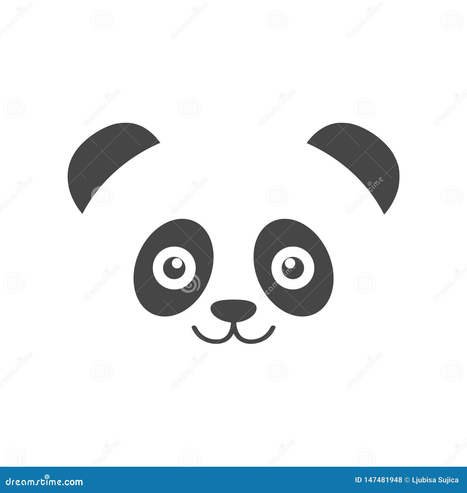 Panda Simple Icon - Vector Illustration Stock Vector - Illustration of ...