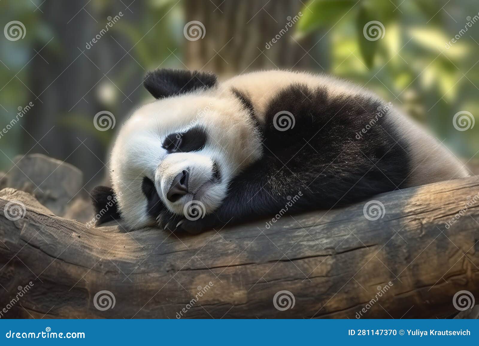 Panda sleep. Generative AI stock illustration. Illustration of sleeping ...