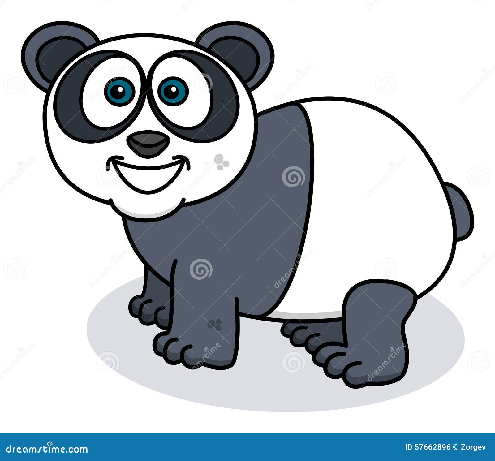 A panda smiling on profile stock illustration. Illustration of single ...