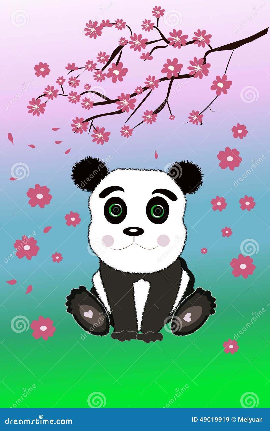 Panda stock vector. Illustration of illustrations, bloom - 49019919