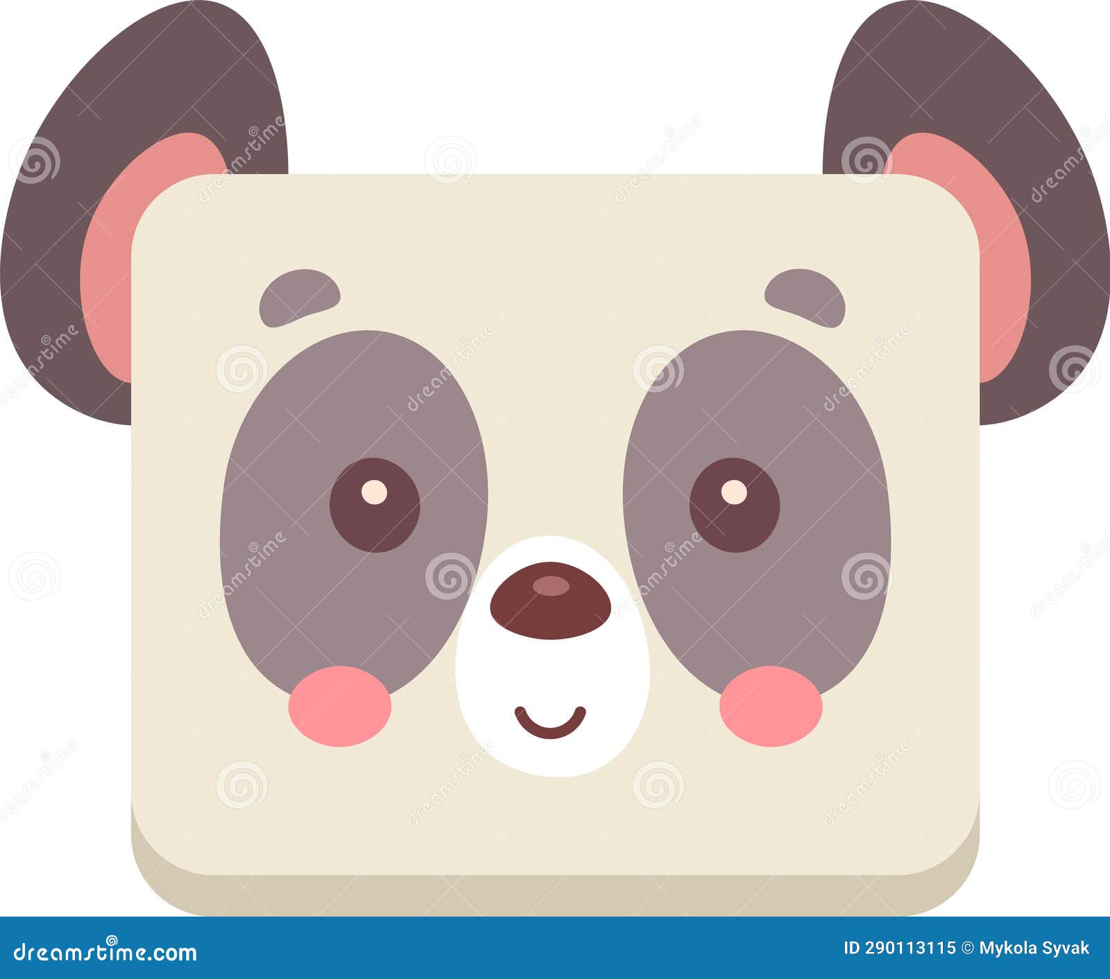 Panda Square Face stock vector. Illustration of vector - 290113115