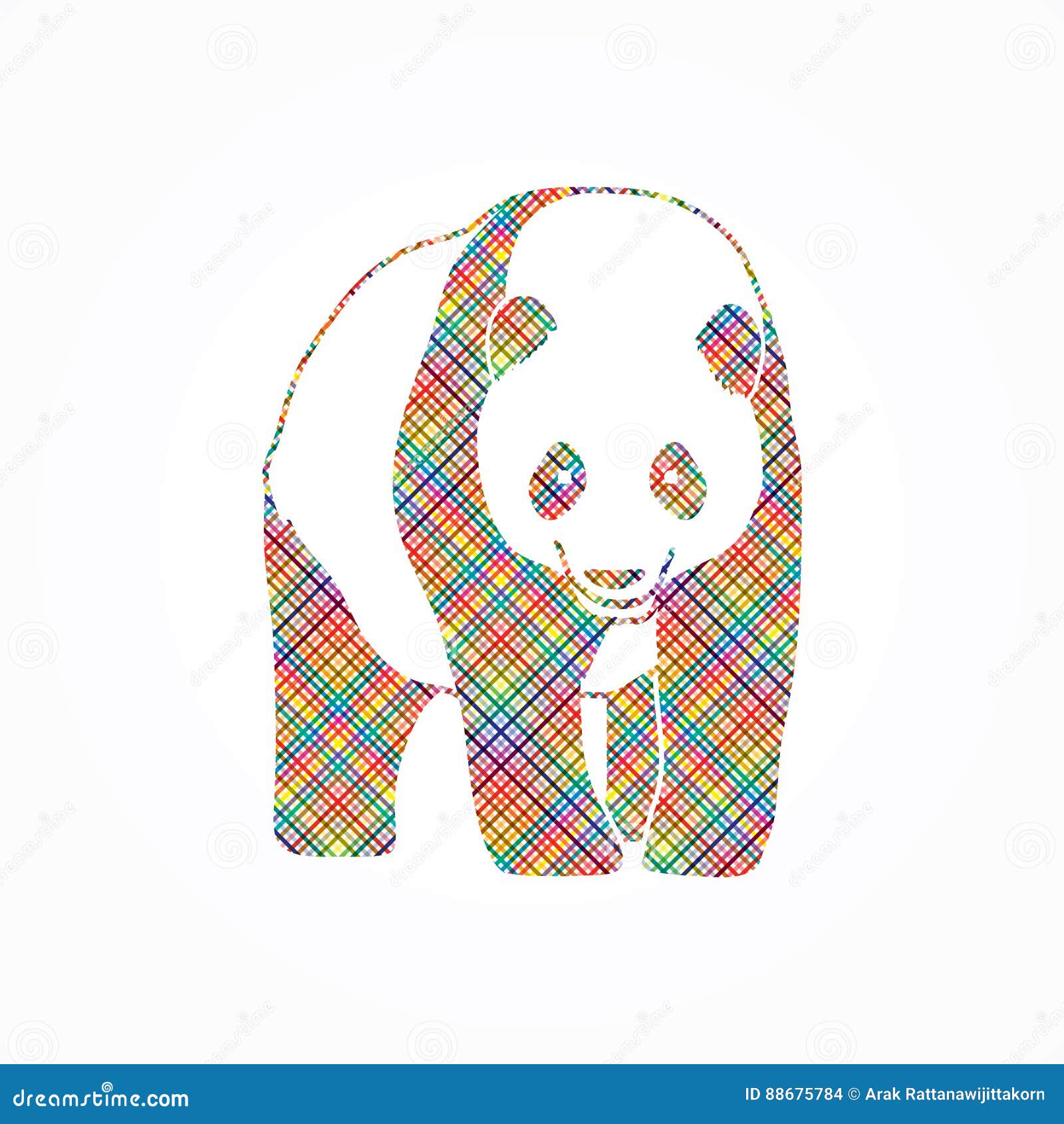 Panda Standing Graphic Vector. Stock Vector - Illustration of mascot ...
