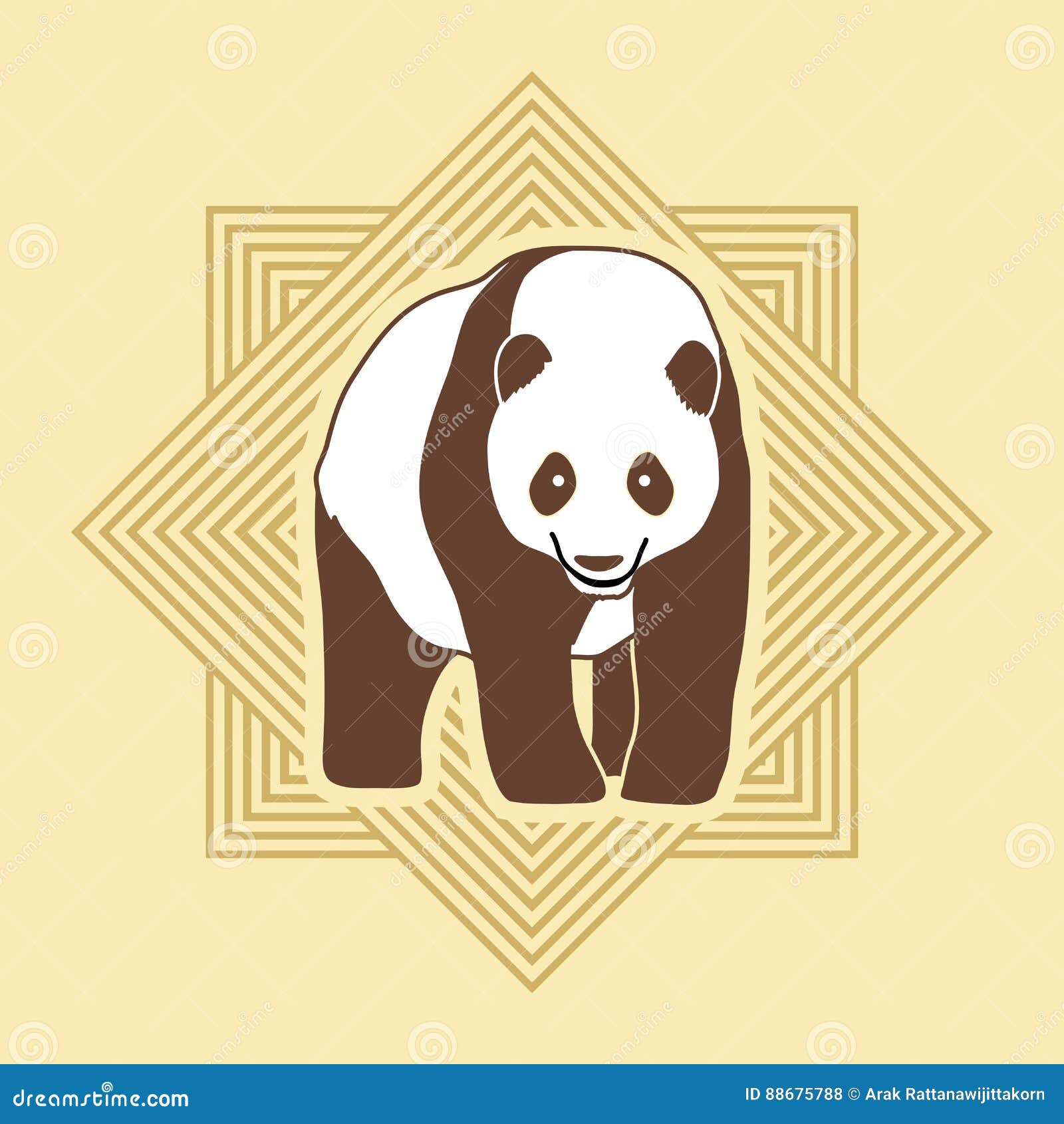 Panda Standing Graphic Vector. Stock Vector - Illustration of geometric ...