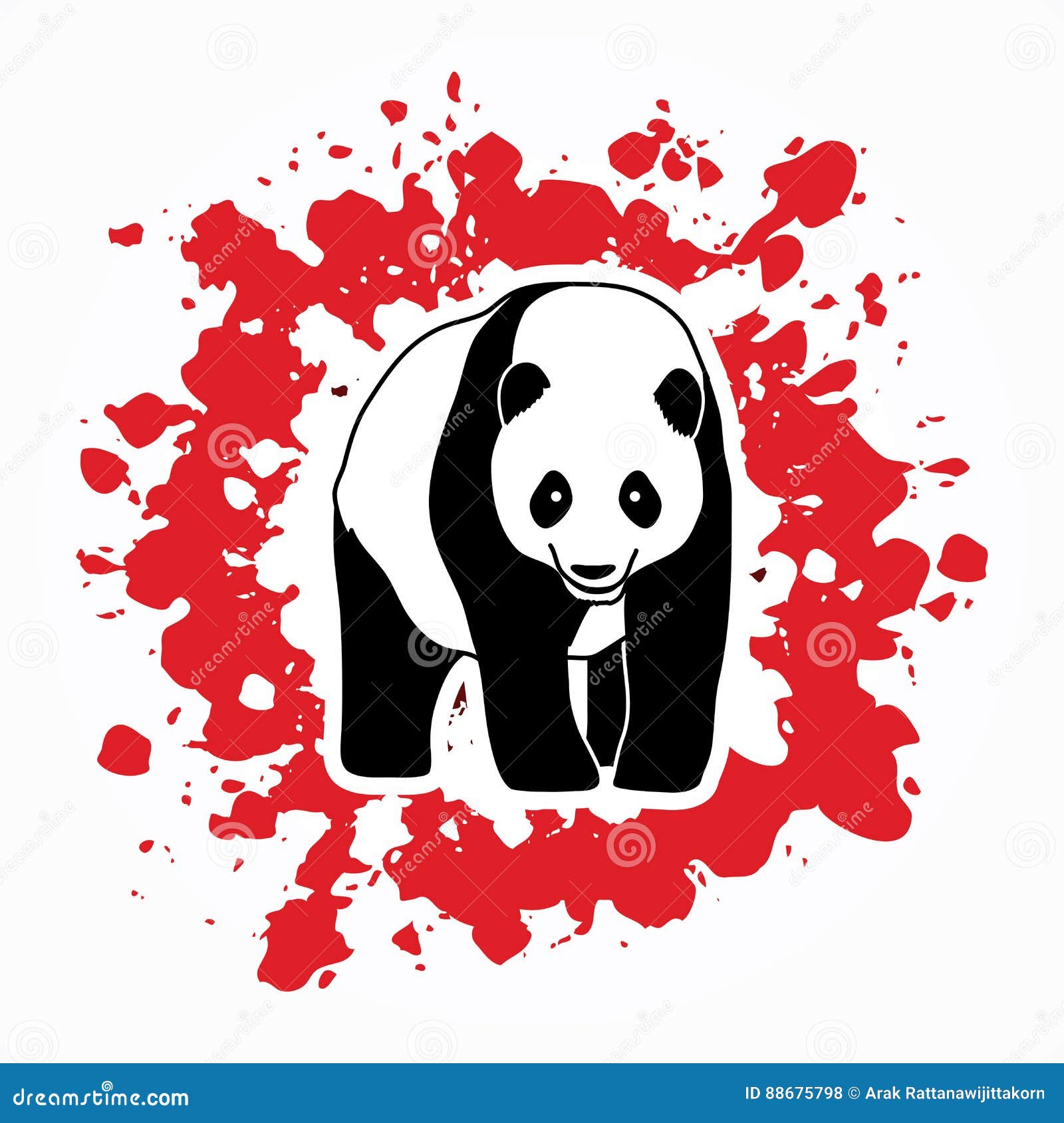 Panda Standing Graphic Vector. Stock Vector - Illustration of comic ...