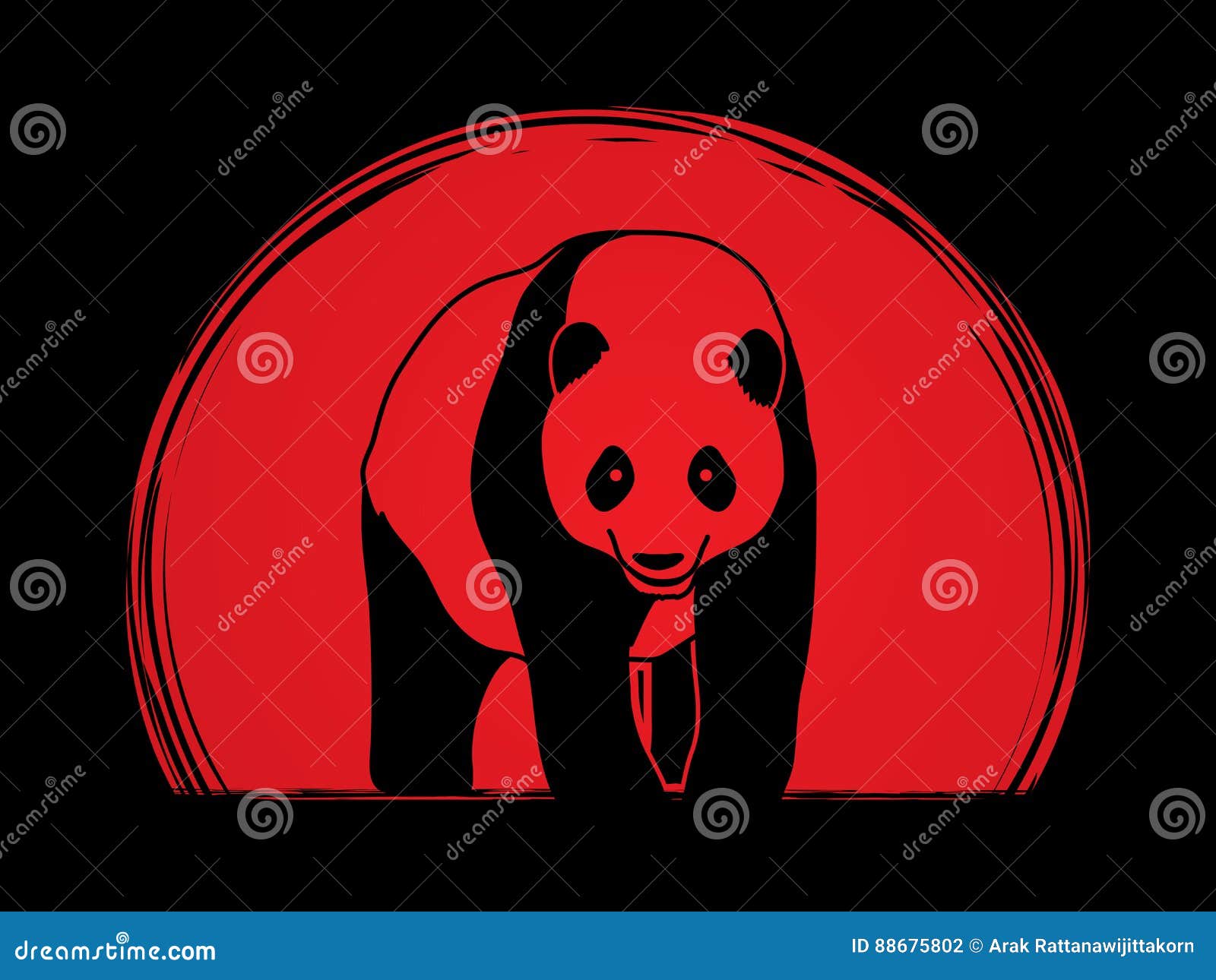 Panda Standing Graphic Vector. Stock Vector - Illustration of panda ...