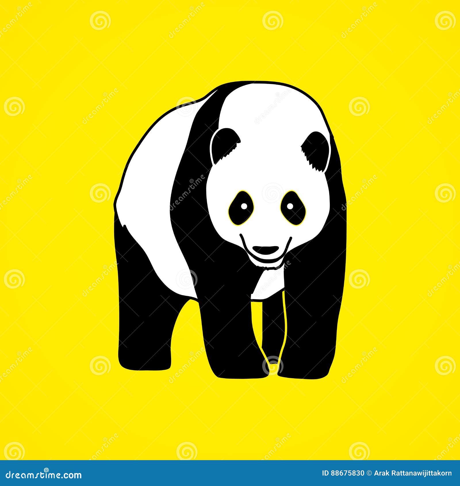 Panda Standing Graphic Vector. Stock Vector - Illustration of creative ...