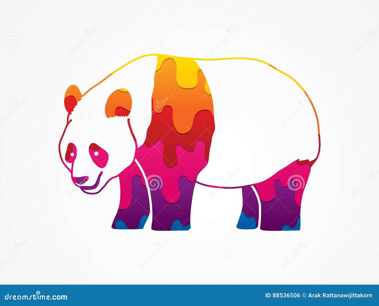 Panda standing side view stock vector. Illustration of design - 88536506