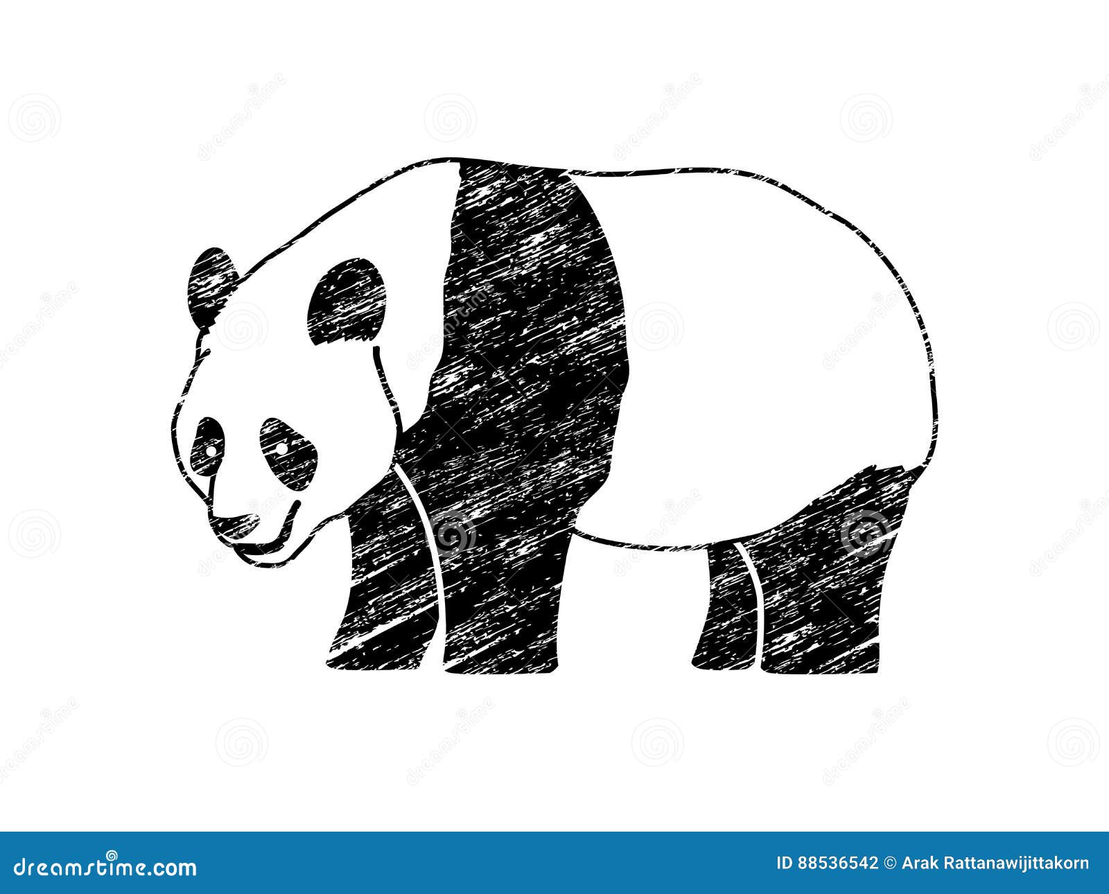 Panda standing side view stock vector. Illustration of bear - 88536542