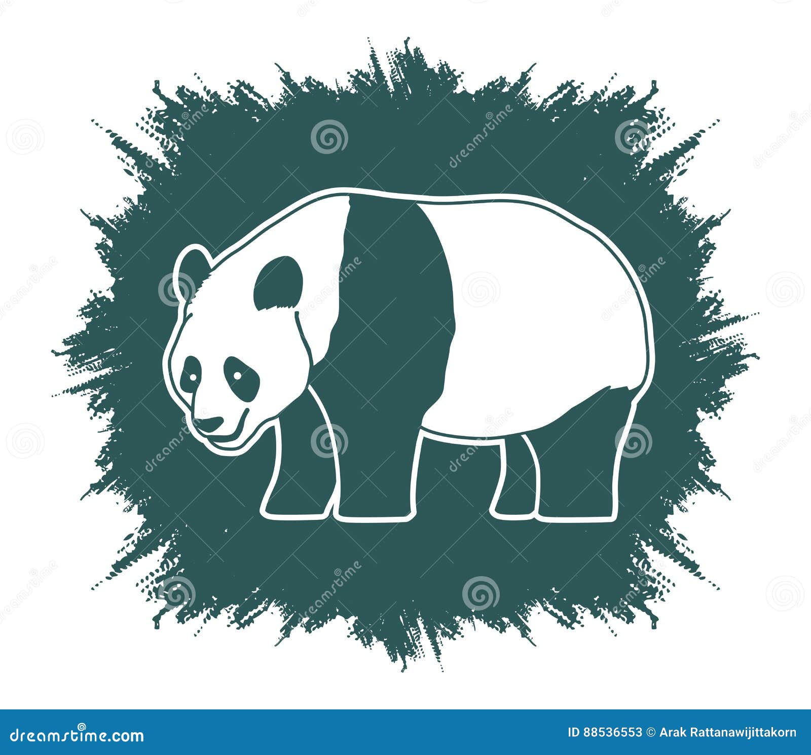 Panda standing side view stock vector. Illustration of china - 88536553