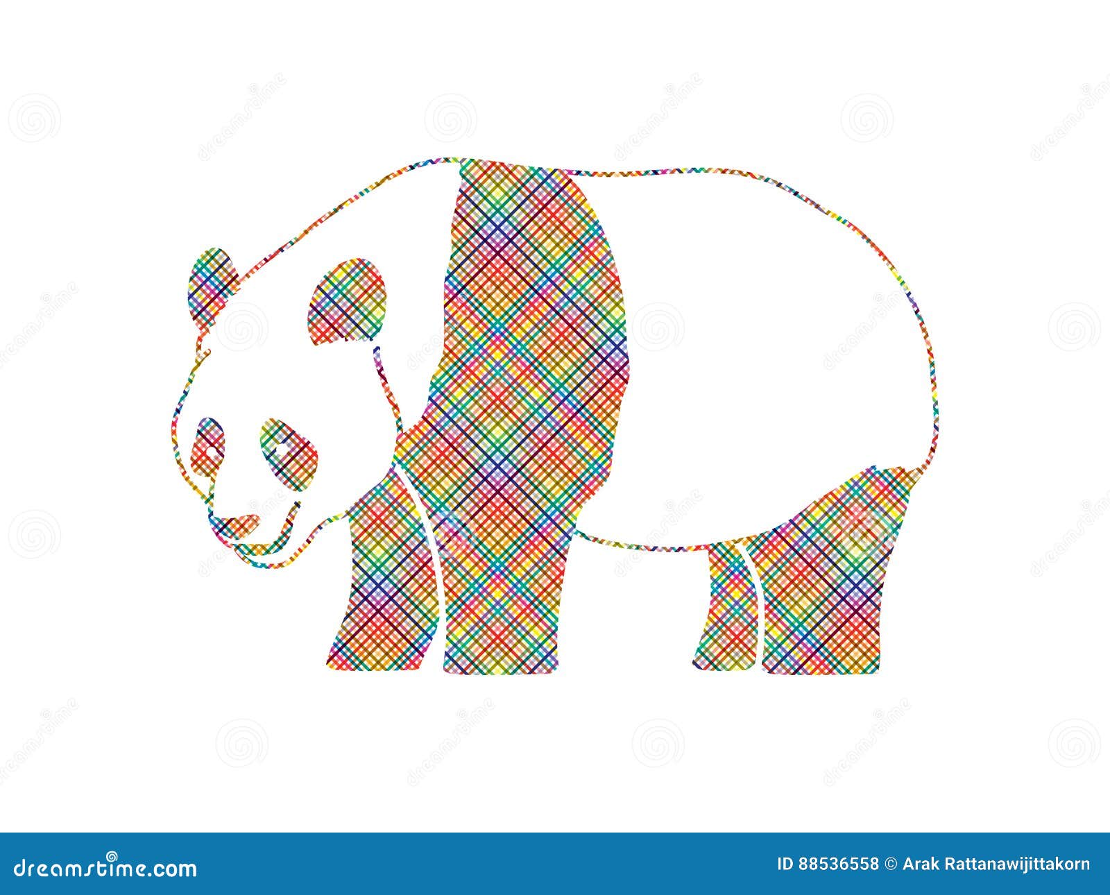 Panda standing side view stock vector. Illustration of funny - 88536558