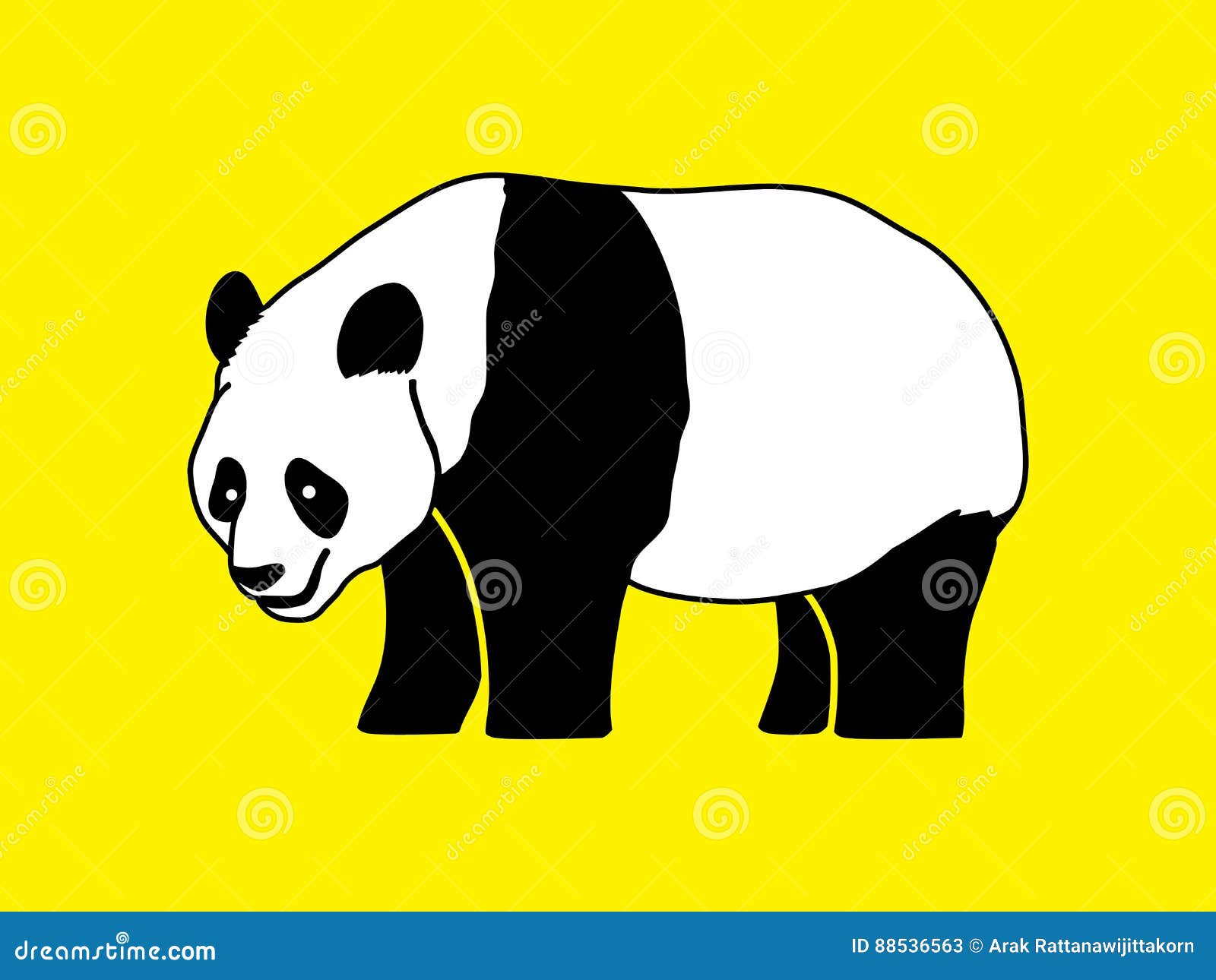 Panda standing side view stock vector. Illustration of background ...