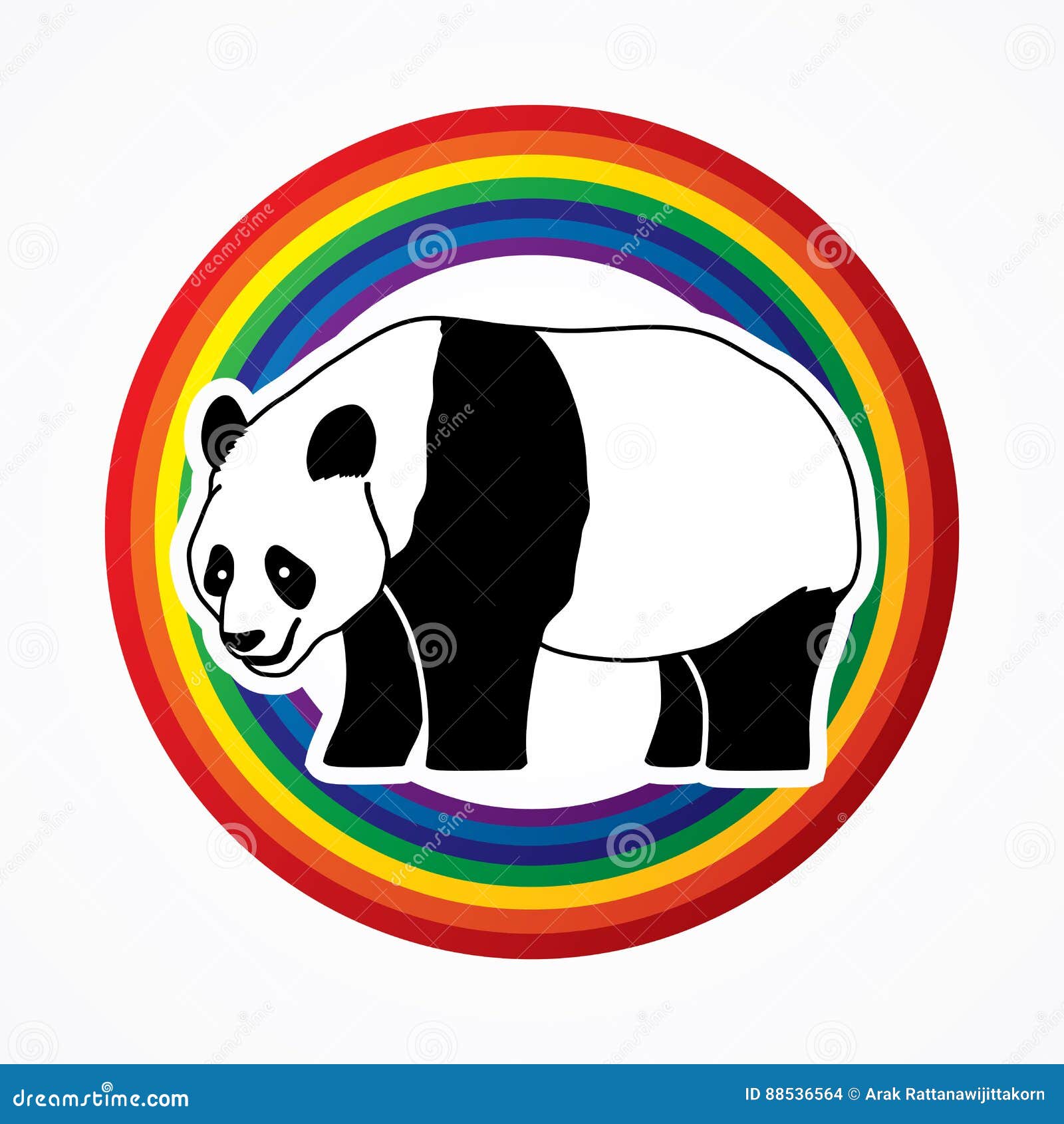 Panda standing side view stock vector. Illustration of icon - 88536564