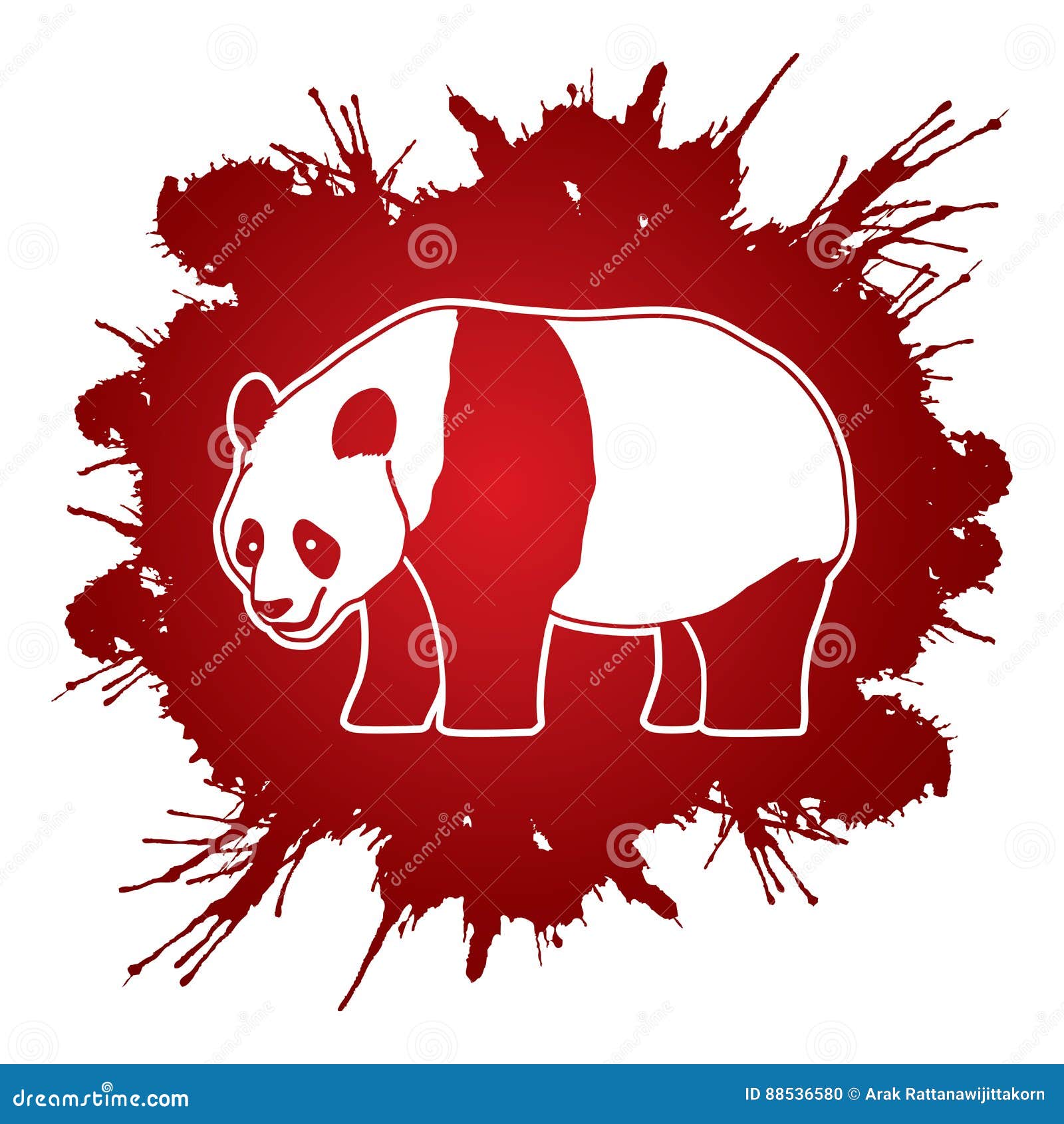 Panda standing side view stock vector. Illustration of blood - 88536580