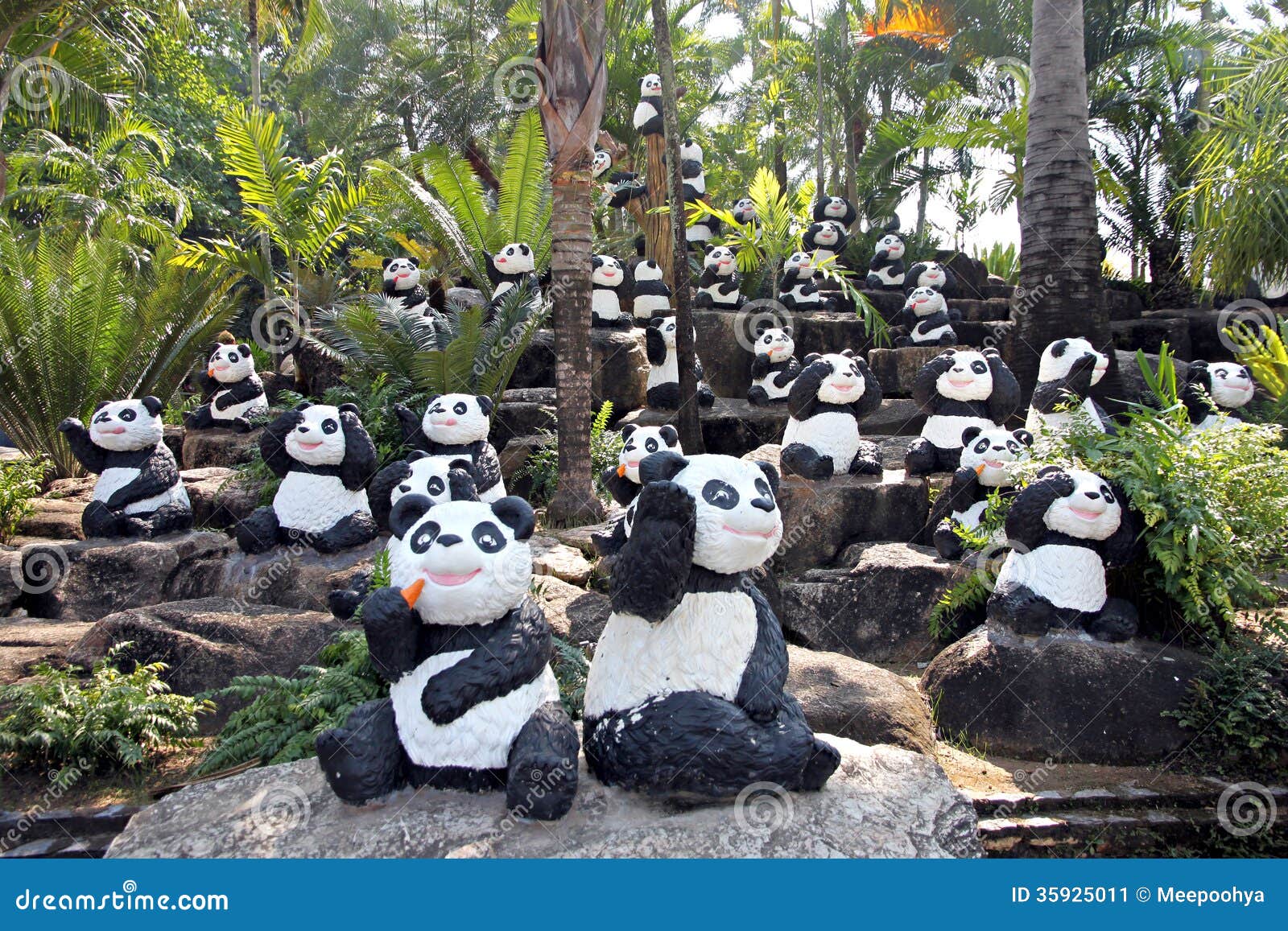 Panda statue. stock image. Image of white, rock, group - 35925011