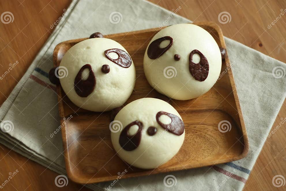 Panda Steamed buns stock photo. Image of foods, handmade - 28005040