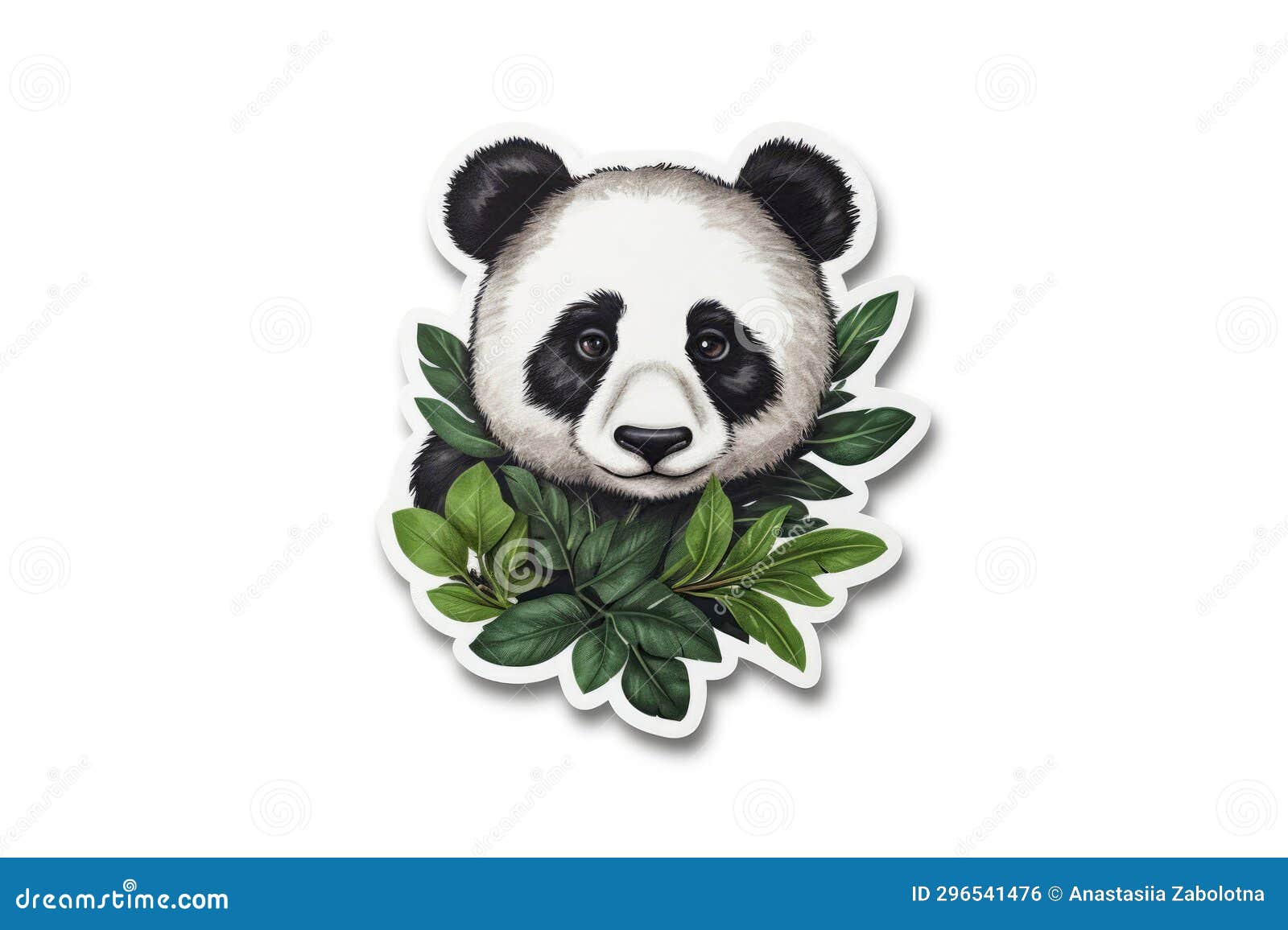Panda Sticker on White Background. Generative AI Stock Illustration ...