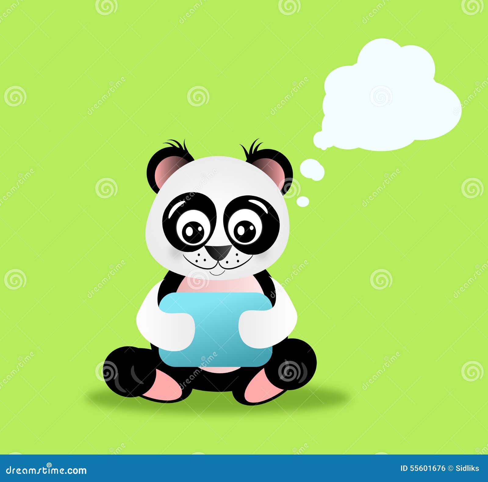 Panda thinking stock illustration. Illustration of idea - 55601676