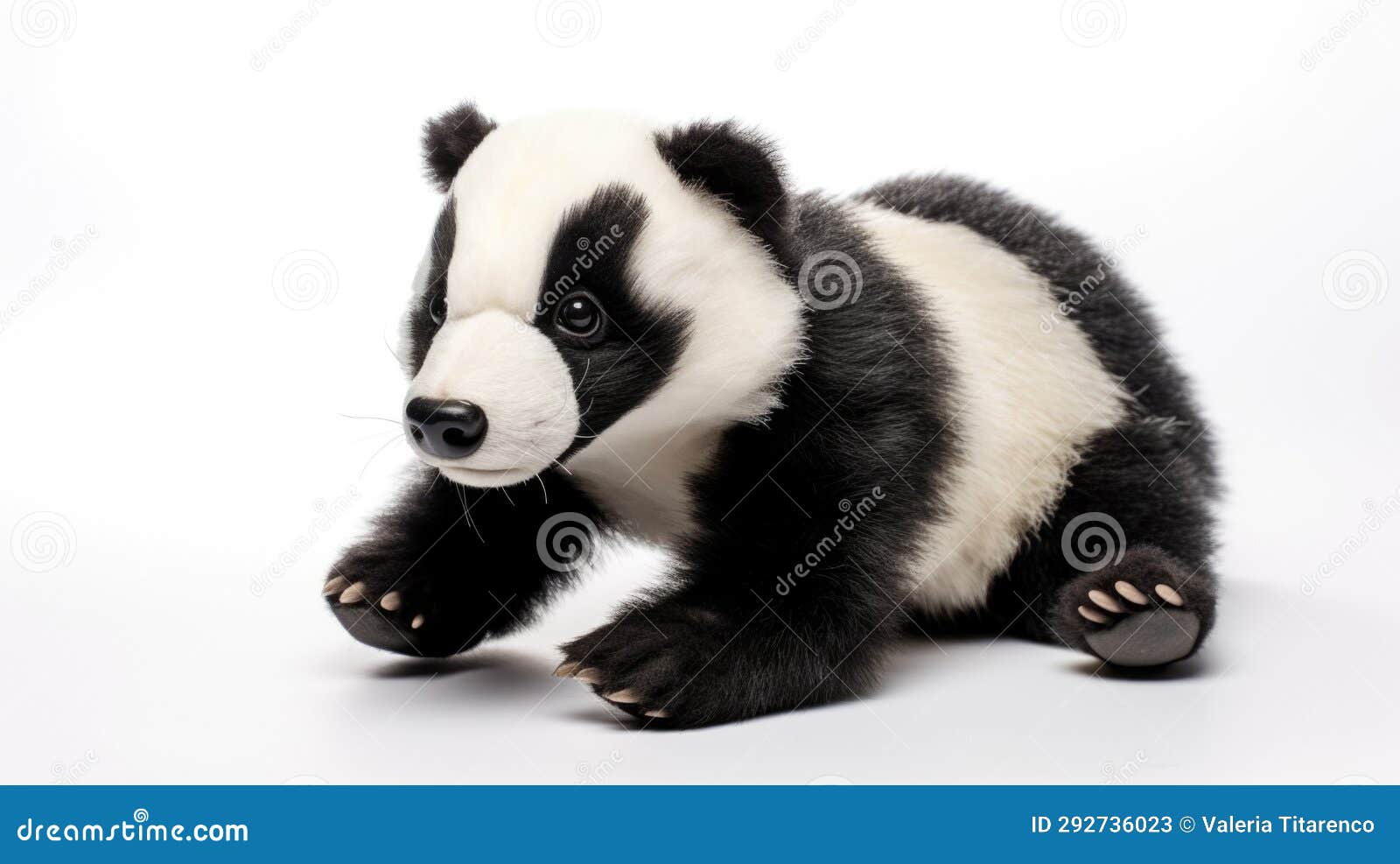 Panda Toy on White Background. Claws Stock Image - Image of cuddly ...