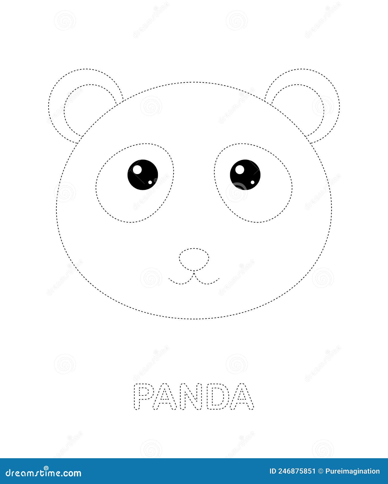 Panda Tracing Worksheet for Kids Stock Vector - Illustration of game ...