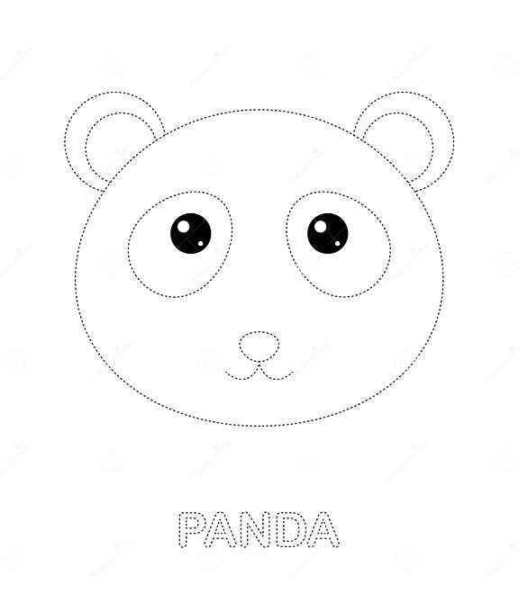 Panda Tracing Worksheet for Kids Stock Vector - Illustration of game ...