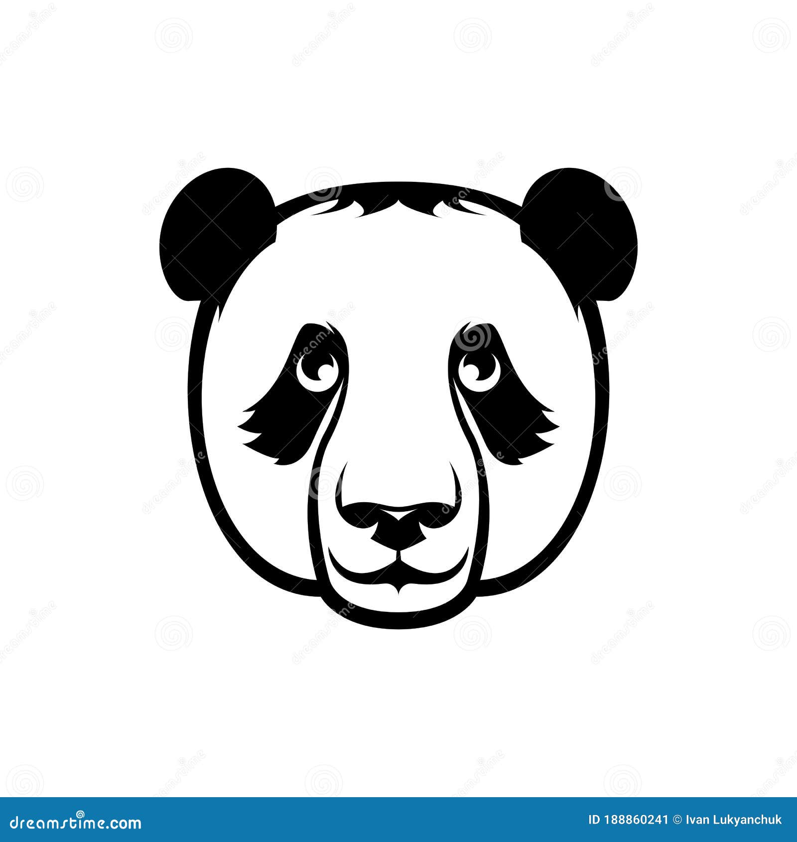 Panda bear head stock vector. Illustration of nature - 188860241