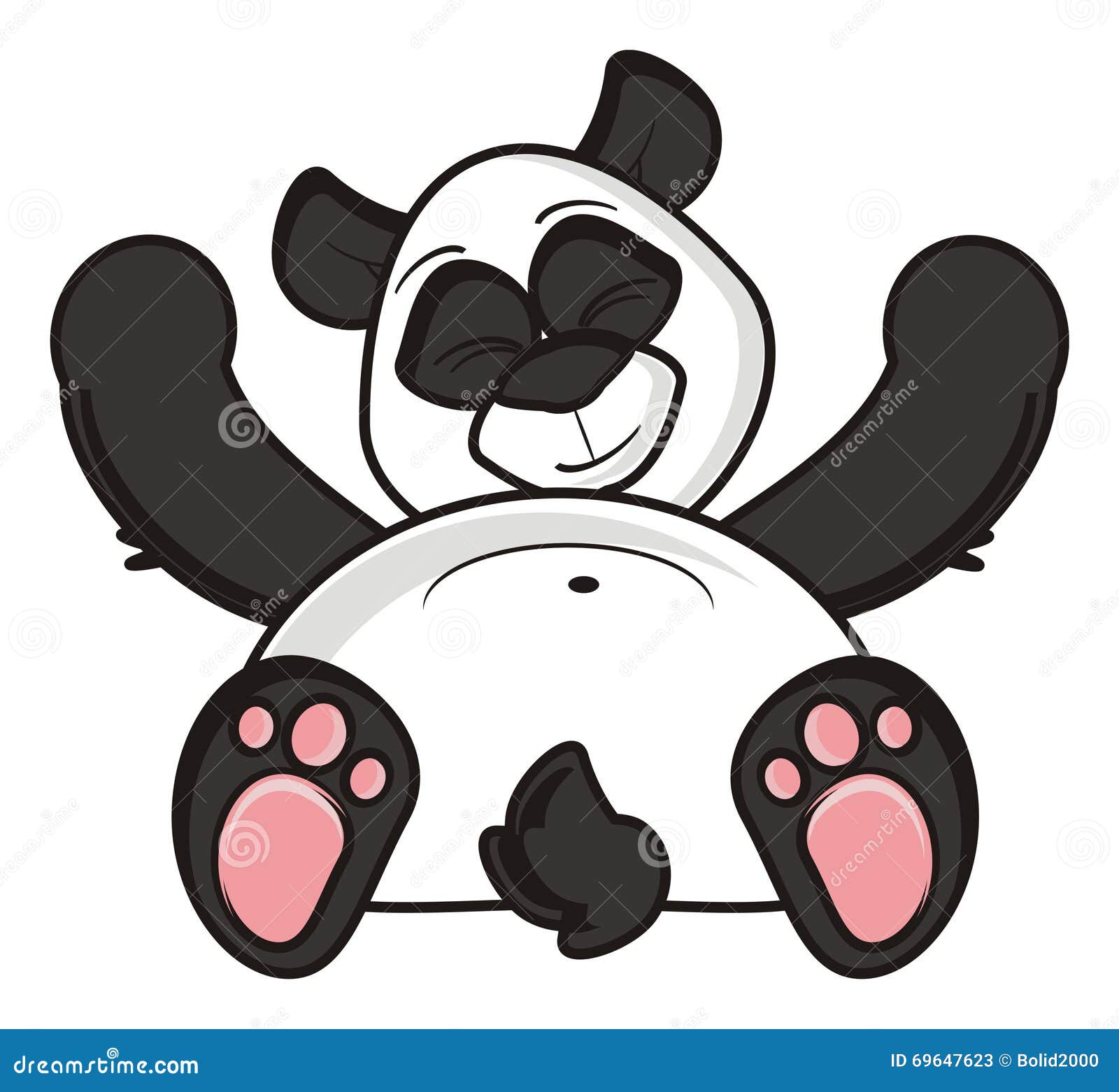 Panda Wakes Up and Stretches Stock Illustration - Illustration of wake ...