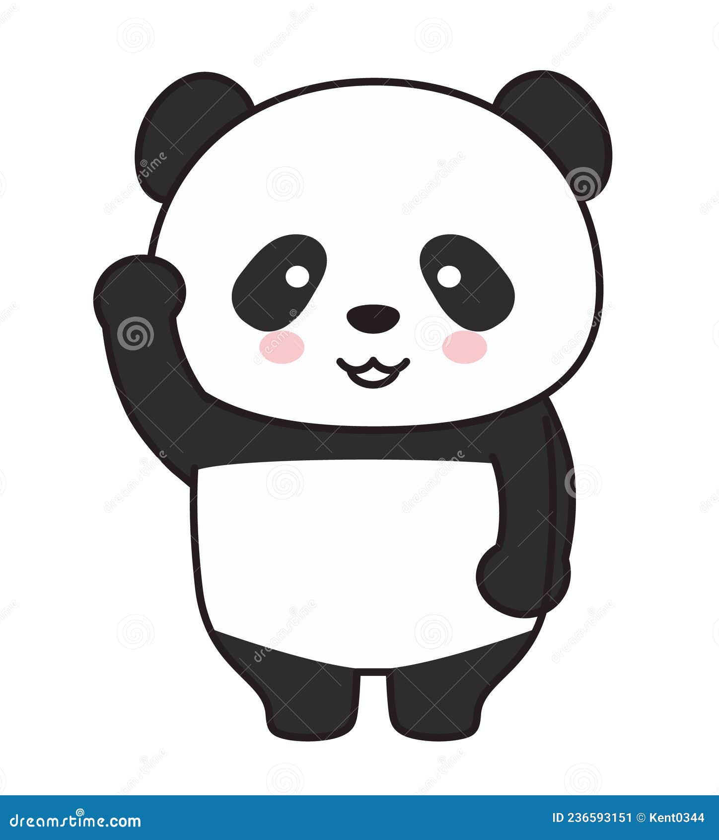 Panda waving a hand. stock vector. Illustration of baby - 236593151