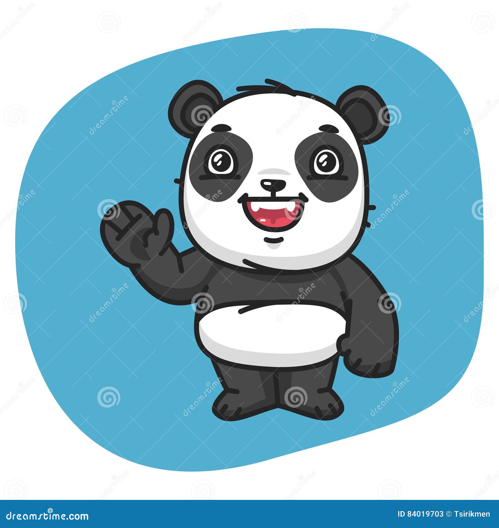 Panda Waving Paw stock vector. Illustration of design - 84019703