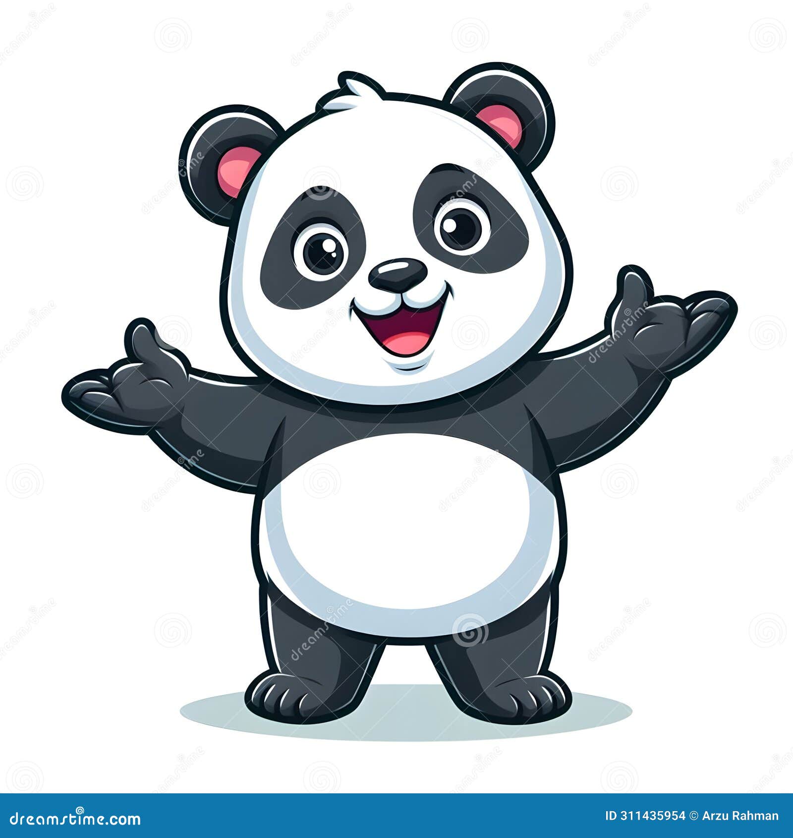 Panda in welcoming gesture stock illustration. Illustration of ...