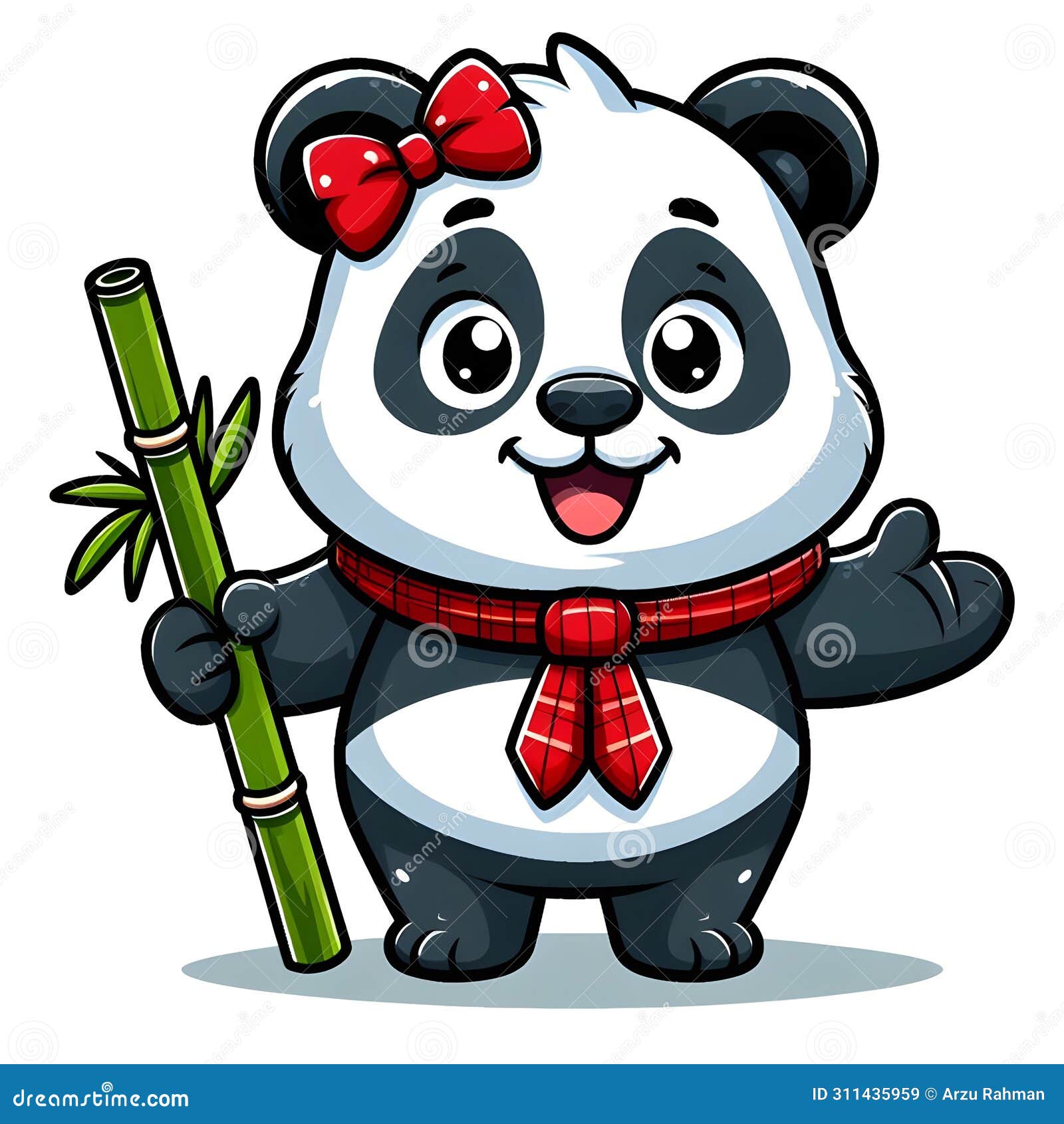 Panda in welcoming gesture stock illustration. Illustration of decor ...