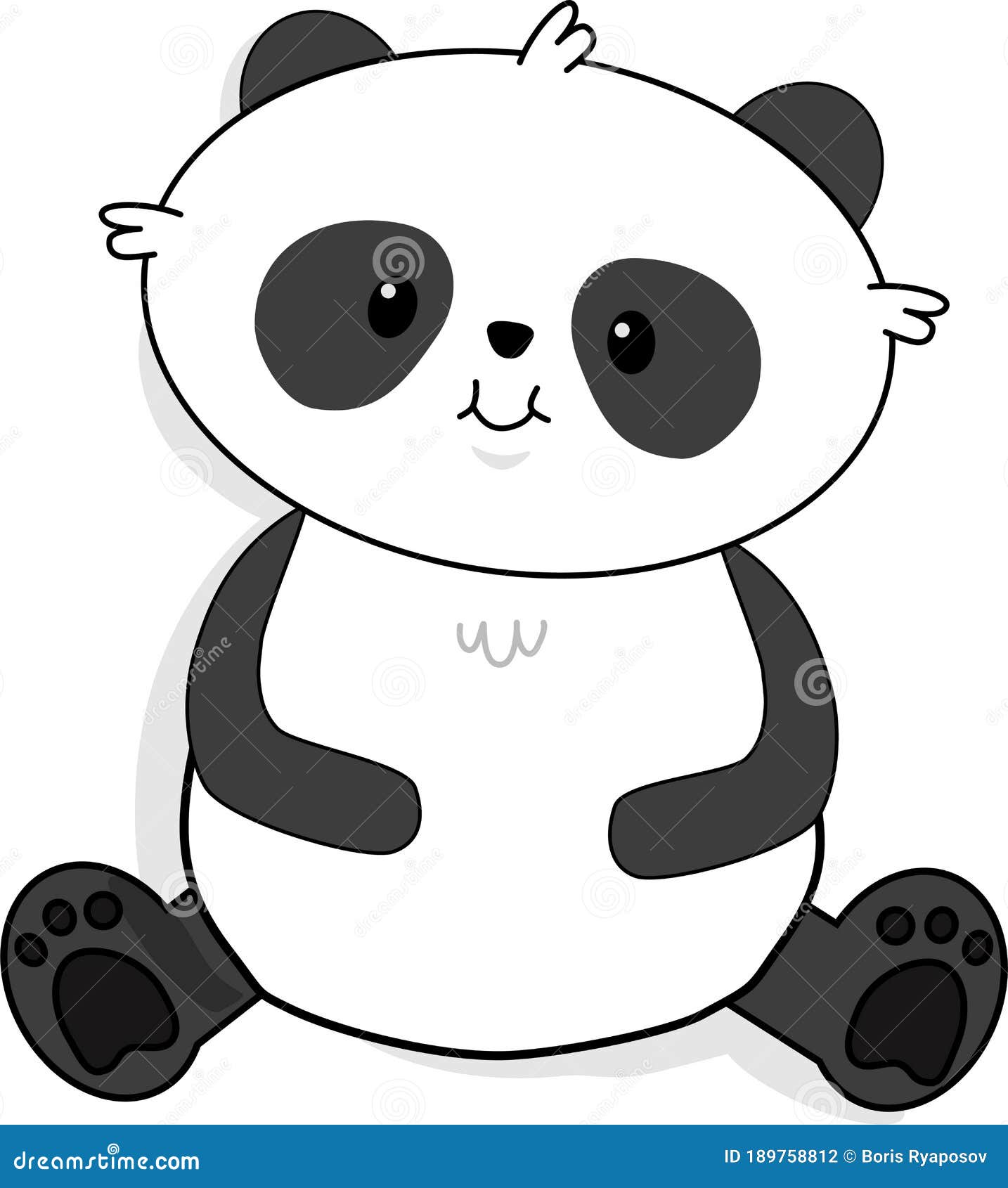 Panda on white stock vector. Illustration of childhood - 189758812