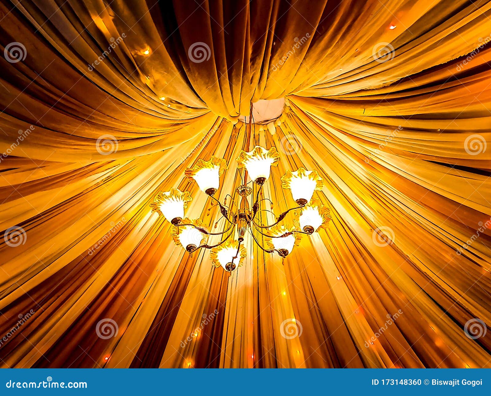 Pandal Lighting Decoration stock photo. Image of decoration - 173148360