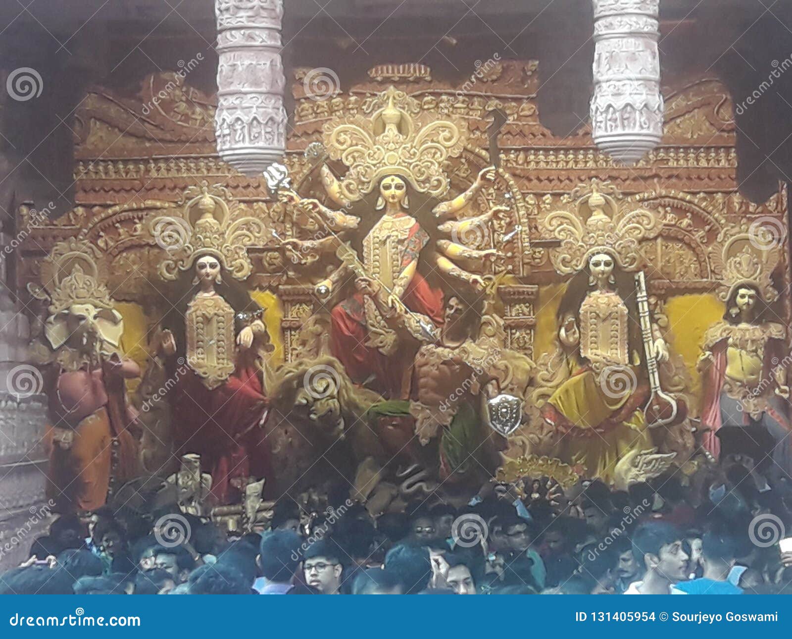 Pandal editorial stock image. Image of durga, pandal - 131405954
