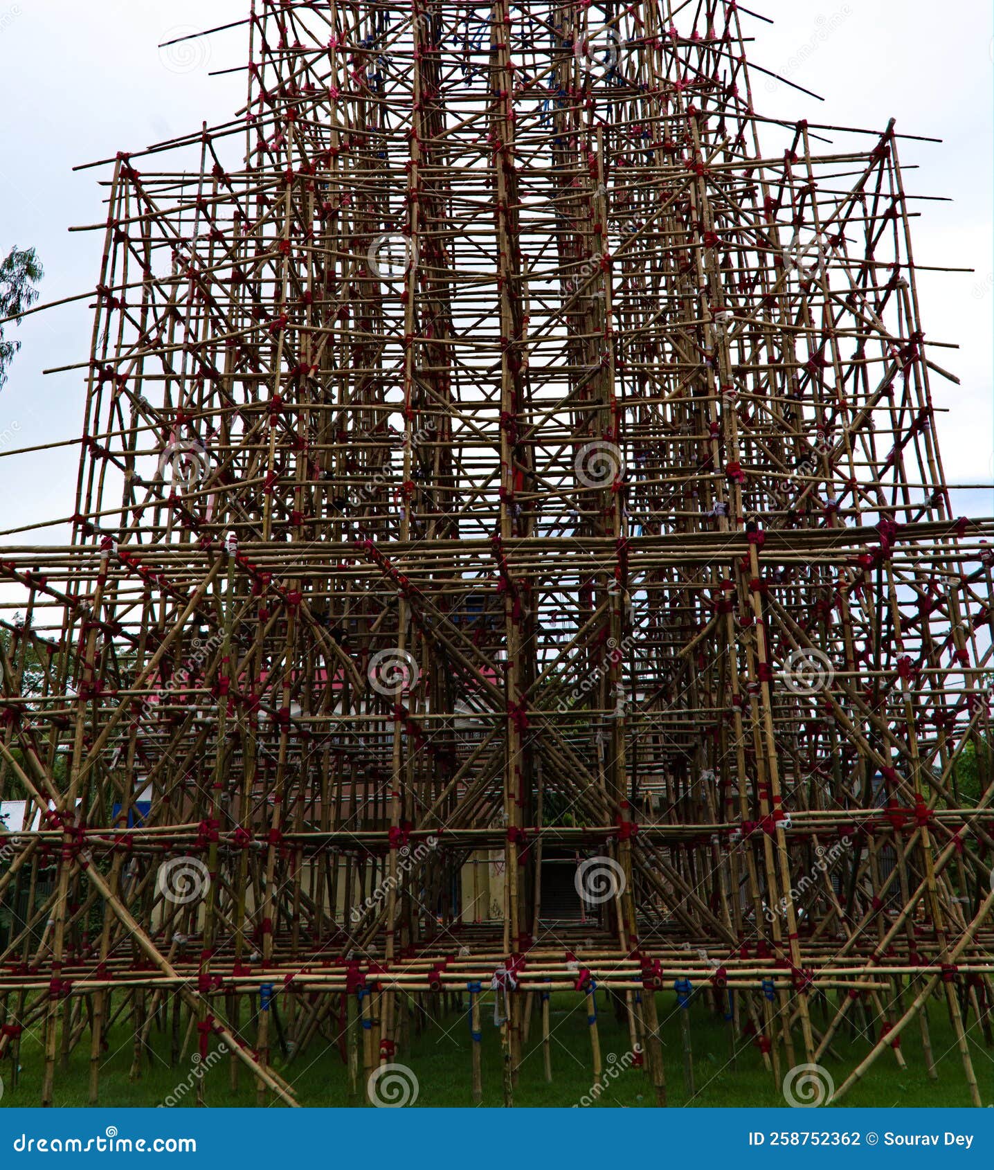 Pandal Structure Made with Bamboo and Ropes High in Height Stock Photo ...
