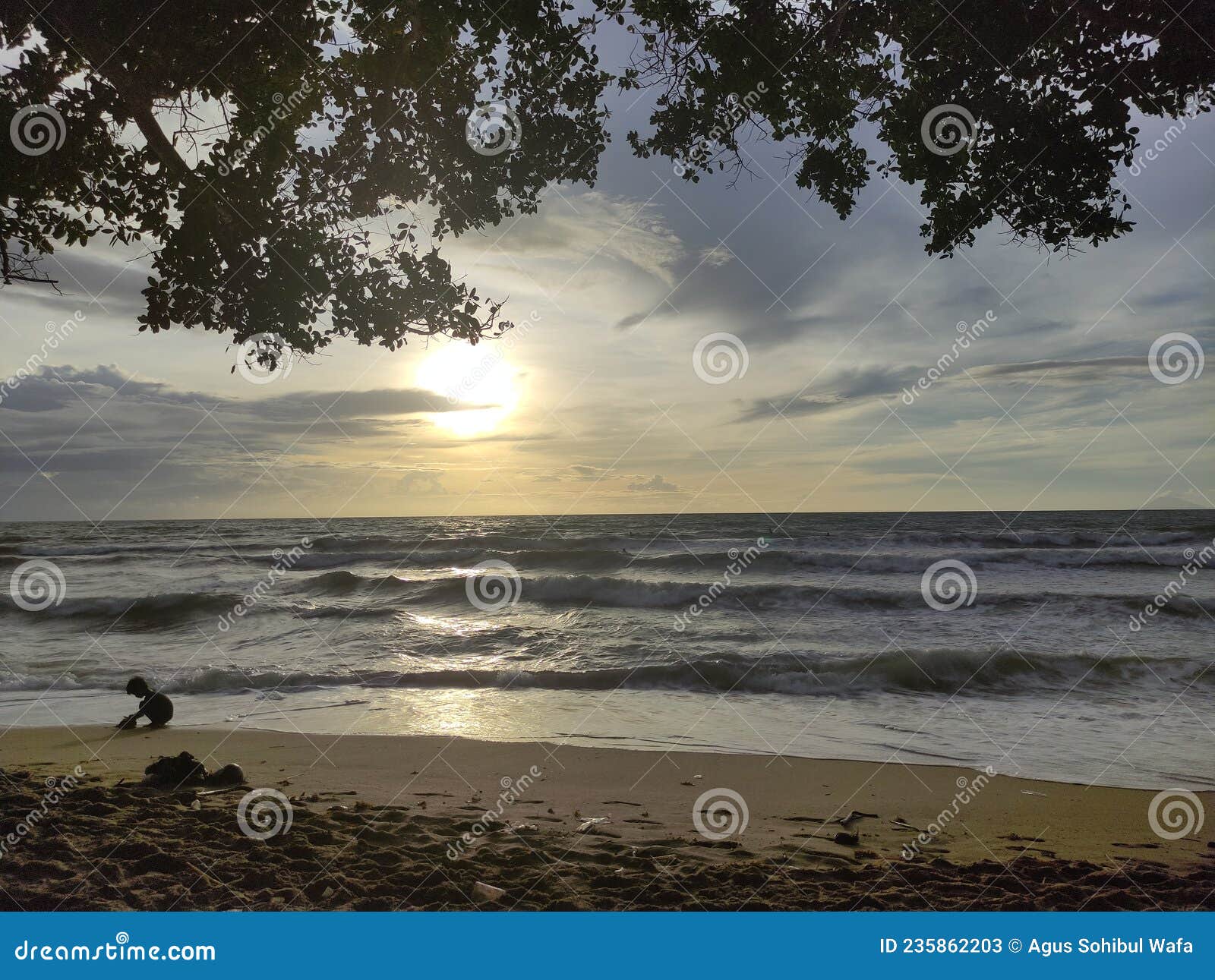 Pandan Beach indonesia editorial stock photo. Image of sunset - 235862203