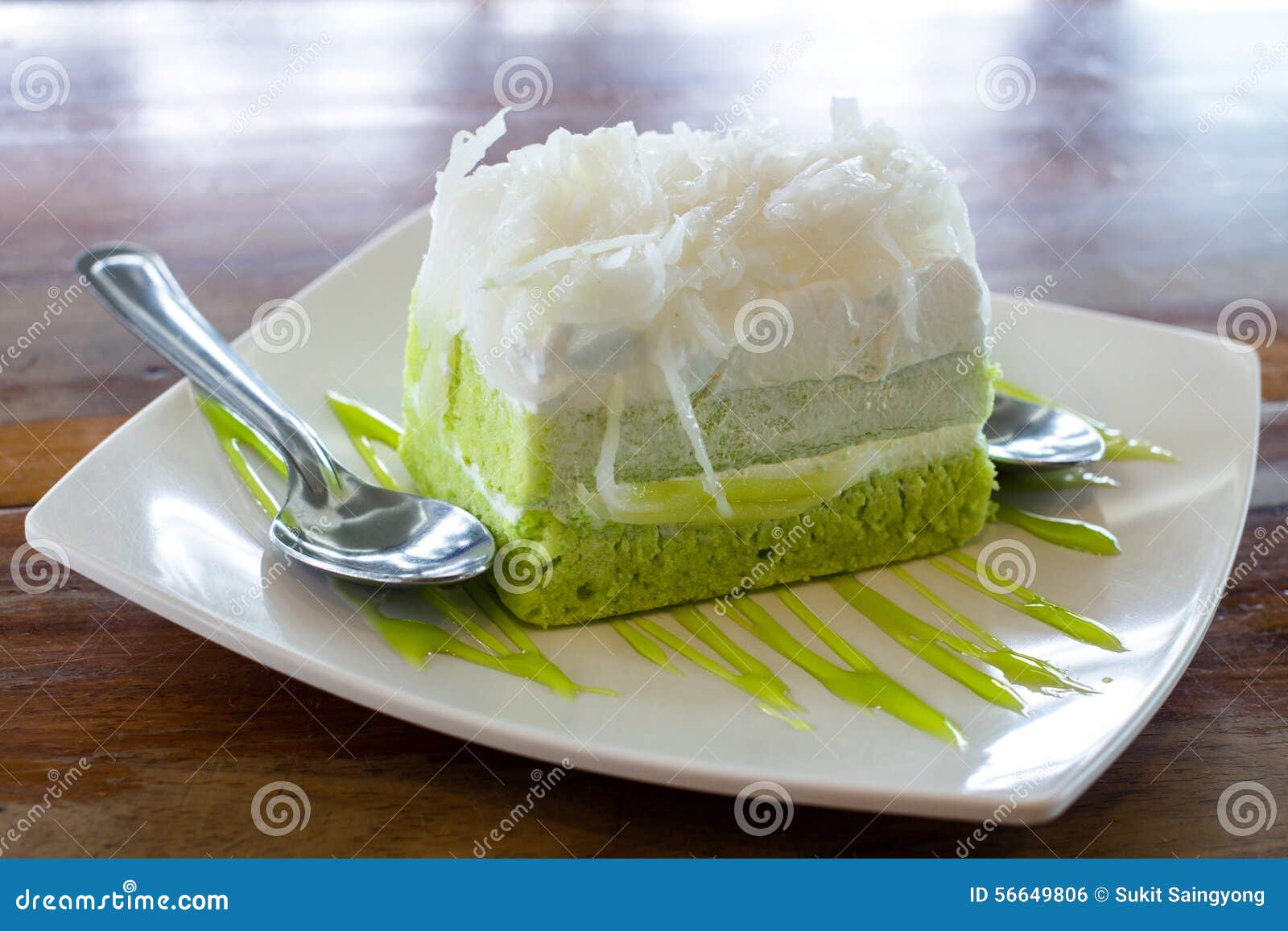 Pandan coconut cake stock photo. Image of sweet, smelled - 56649806