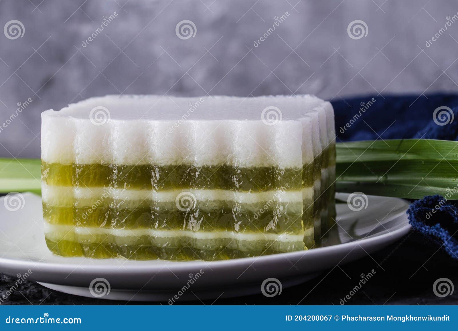 Pandan Jelly and Coconut Milk are Layers Stock Image - Image of nature ...