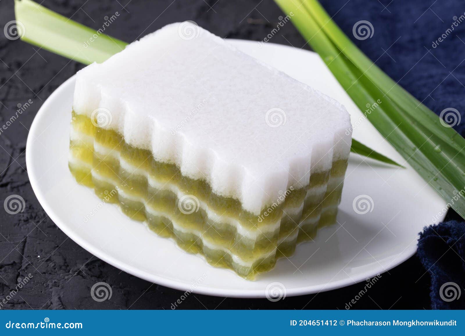 Pandan Jelly and Coconut Milk are Layers Stock Photo - Image of ...