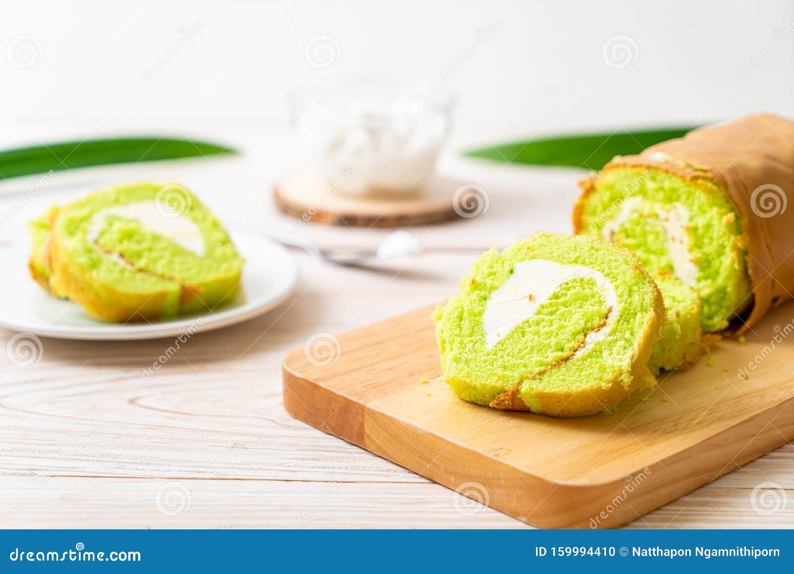 Pandan roll cake stock photo. Image of food, cake, baked - 159994410