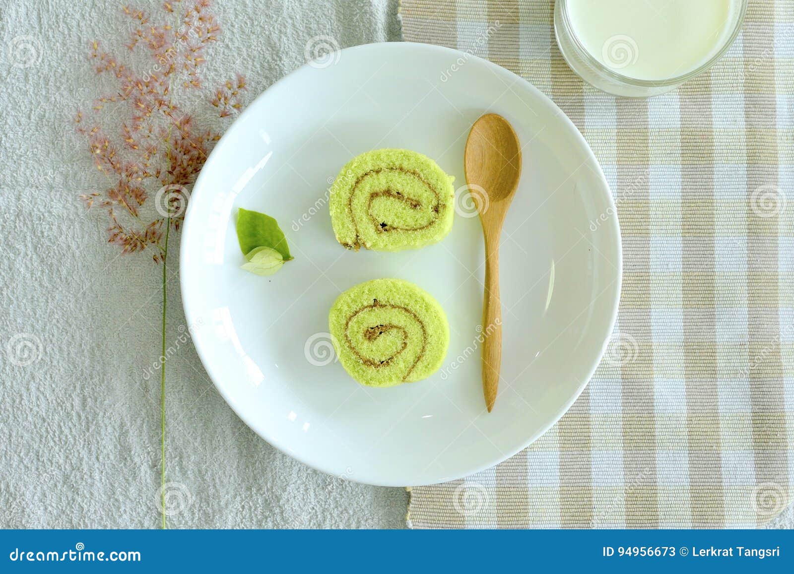 Pandanus leaf Cake roll stock image. Image of lunch, healthy - 94956673