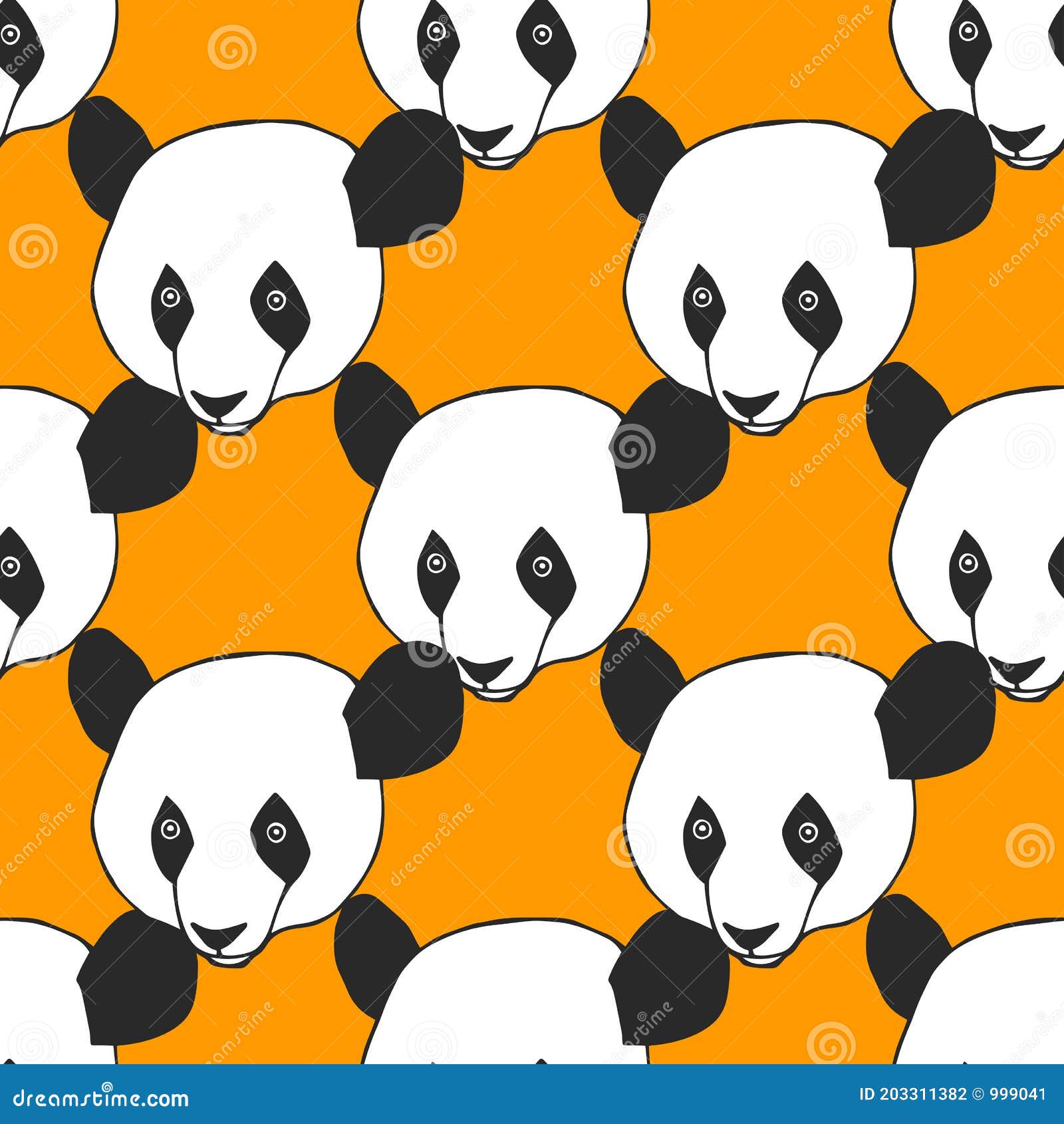 Pandas Heads Seamless Pattern. Eps10 Vector Stock Illustration Stock Vector - Illustration of ...