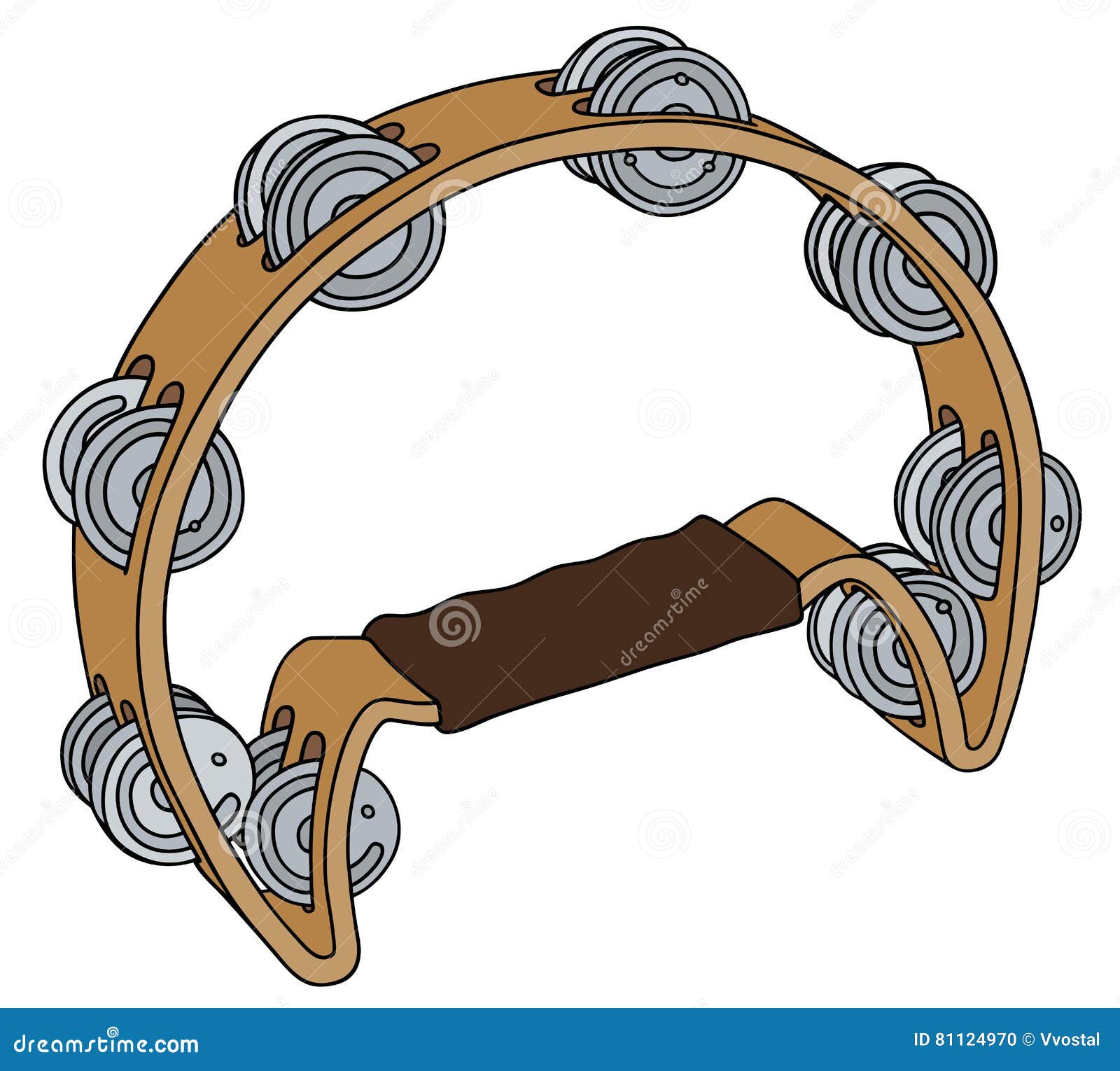Pandeiro De Madeira Pequeno Ilustração do Vetor - Ilustração de metal ...