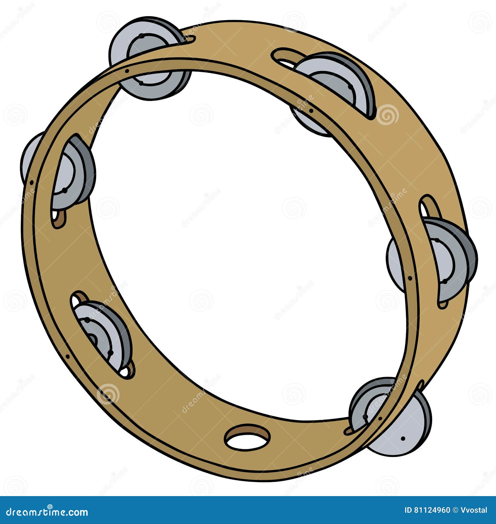 Pandeiro De Madeira Simples Ilustração do Vetor - Ilustração de ...